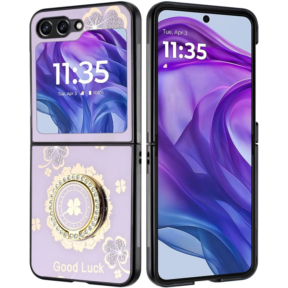 XPM for Motorola Razr 2025 Phone Case, Diamonds 3D Fashion Floral Bling ...