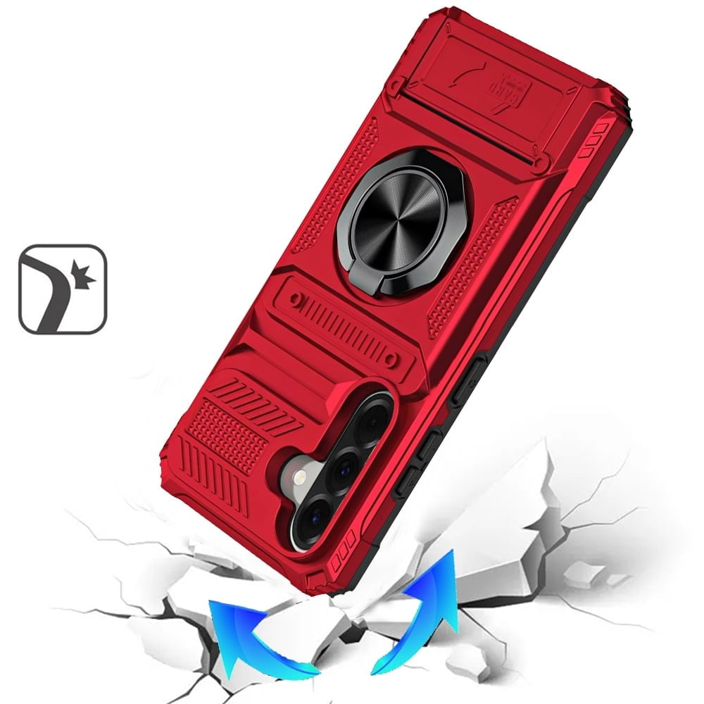XPM for Samsung Galaxy A37 Phone Case, 2X Card Slot Metal Ring Stand ...