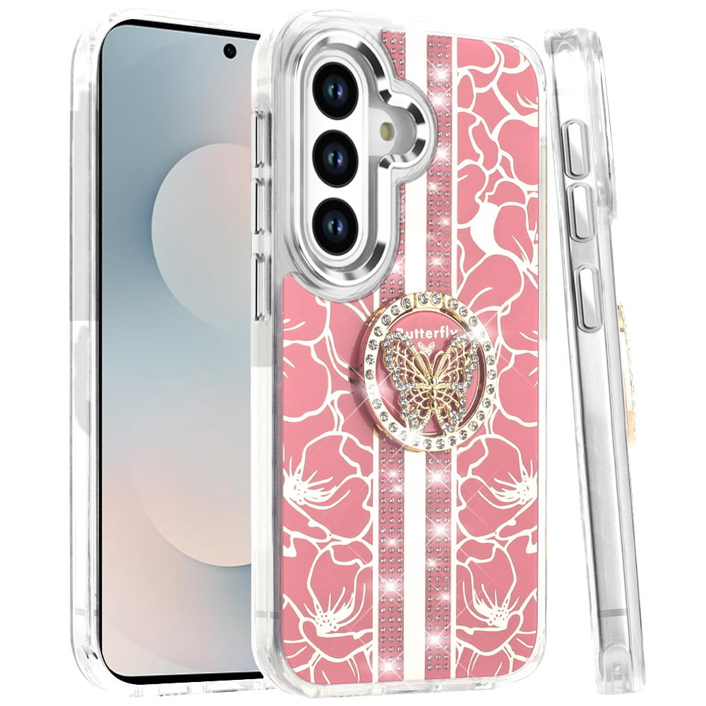 XPM for Samsung Galaxy S26+ / S26 Plus Diamonds 3D Butterfly Floral ...
