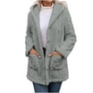 XPMWRP Women's Quilted Hooded Thick Jacket Loose Solid Color Long ...