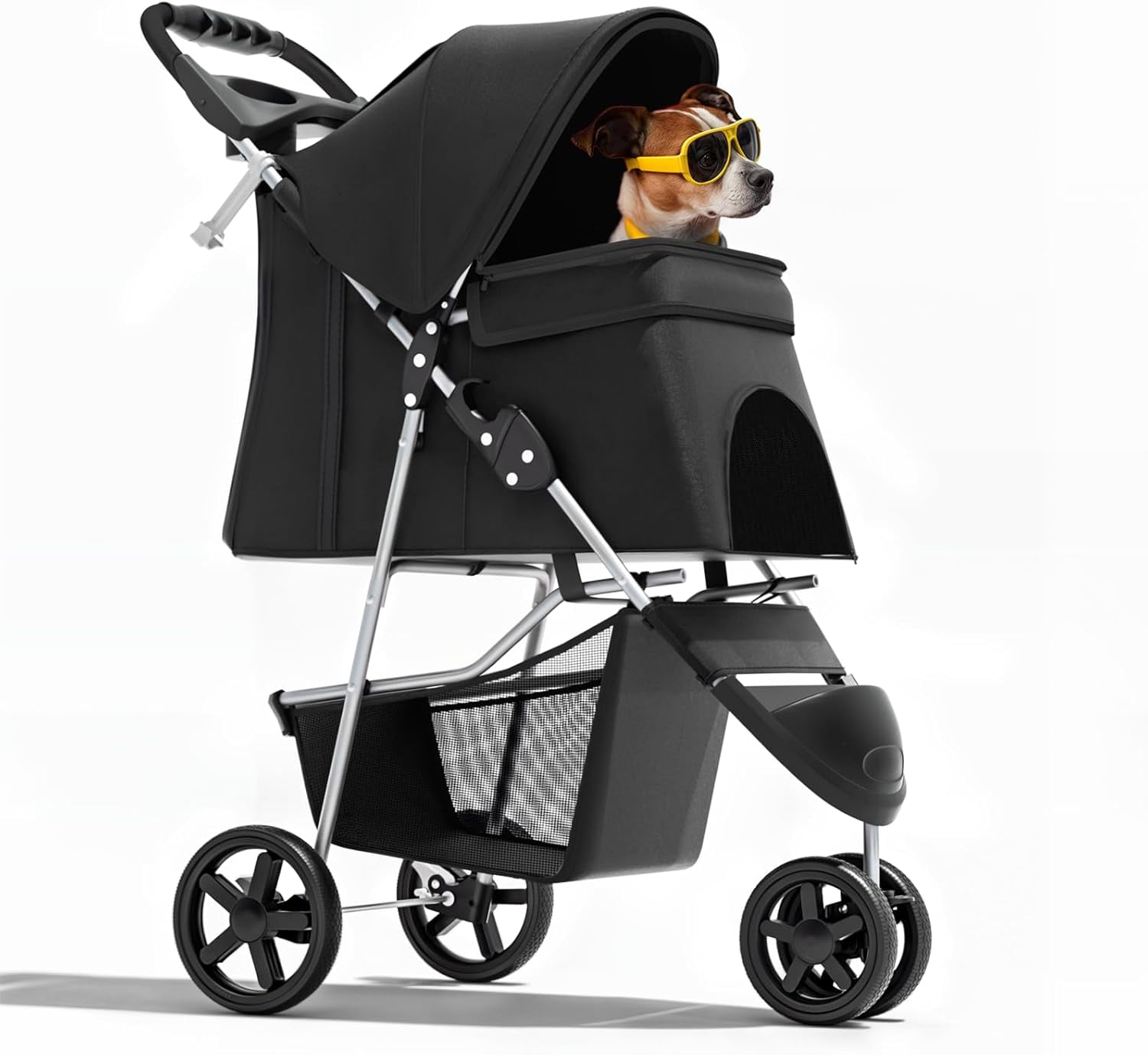 XPOPR 3-Wheel Pet Stroller, Foldable Travel Jogger for Small & Medium ...