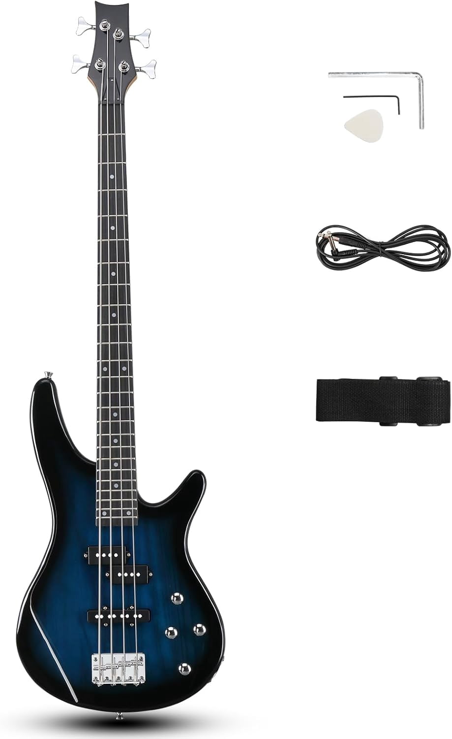 XPOPR 4 String Electric Bass Guitar, Full Size Standard Right Handed ...