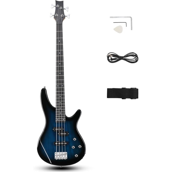 XPOPR 4 String Electric Bass Guitar, Full Size Standard Right Handed ...
