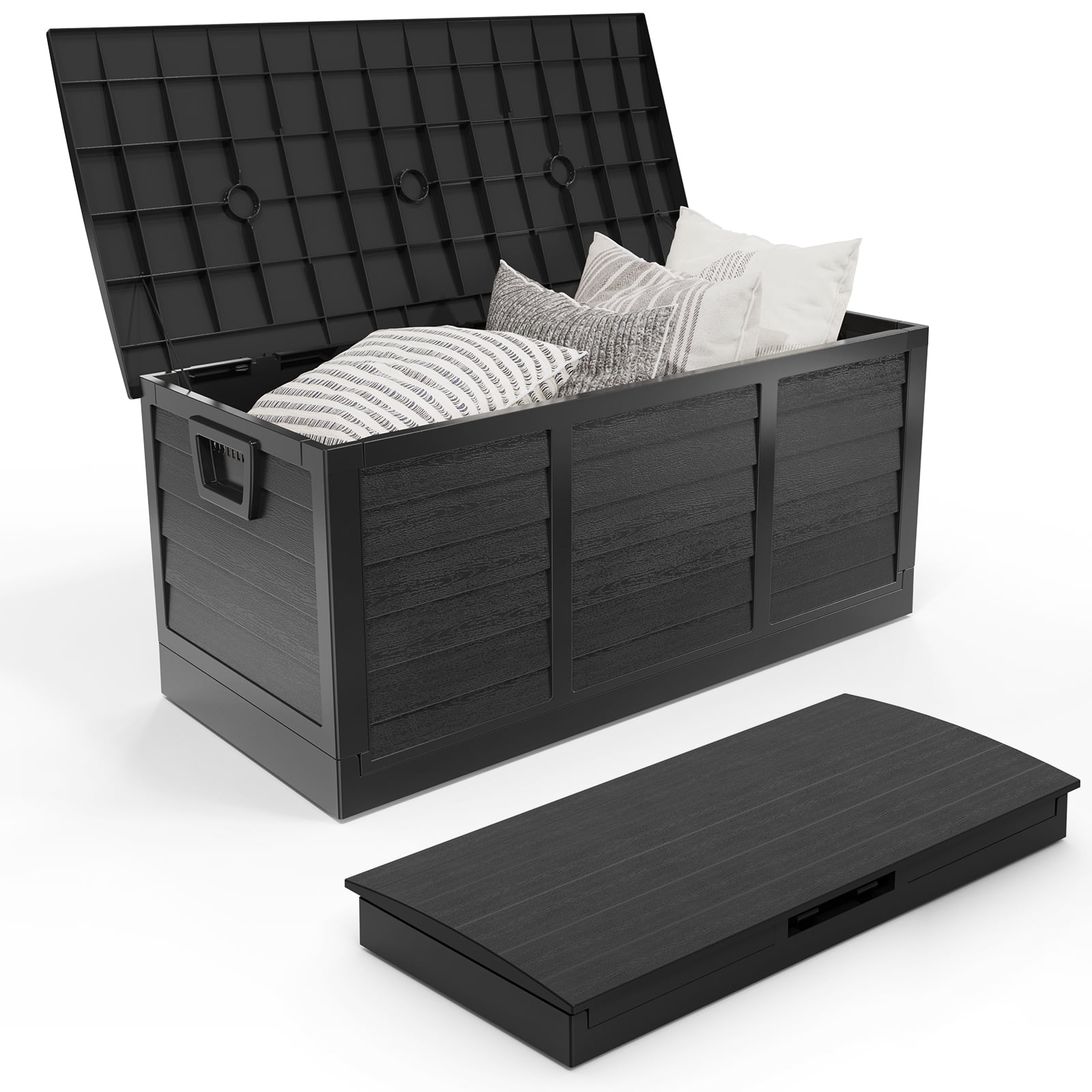 XPOPR Foldable 75 Gallon Outdoor Storage Box, Plastic Storage ...