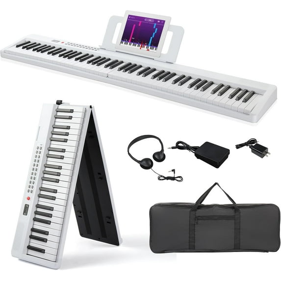 XPOPR Foldable Piano Keyboard 88 Key Electronic Keyboard Piano with A ...