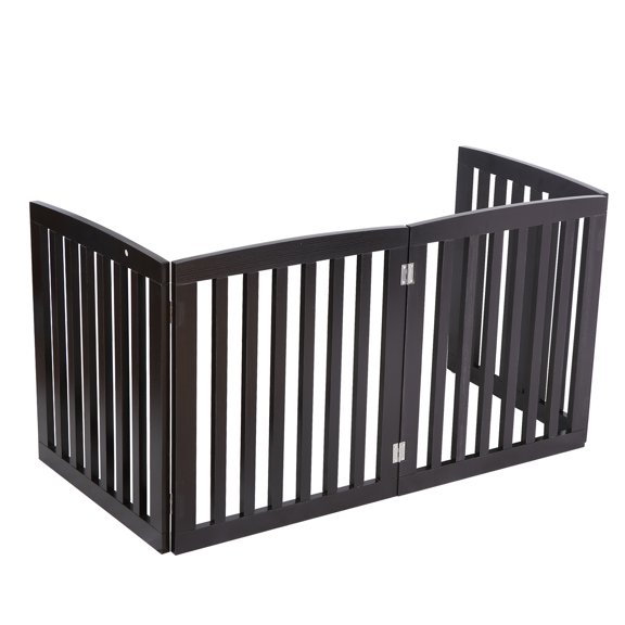 Wooden Expandable Accordion Dog Gate, Retractable Safety Barrier for ...