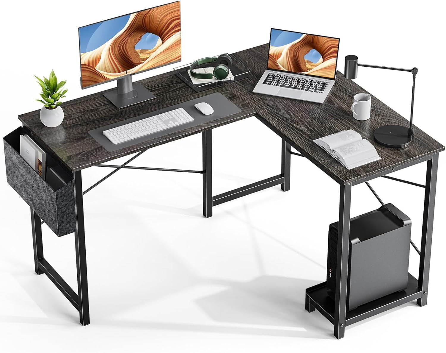 XPOPR L Shaped Computer Desk Gaming Corner 50 Inch Home Office Writing ...