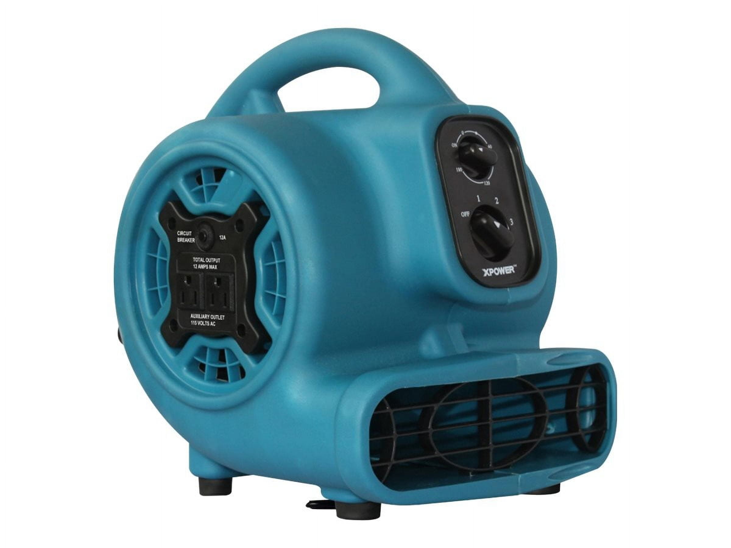 XPOWER Mini Air Mover, Carpet Dryer, Blower with Power Outlets & Timer ...