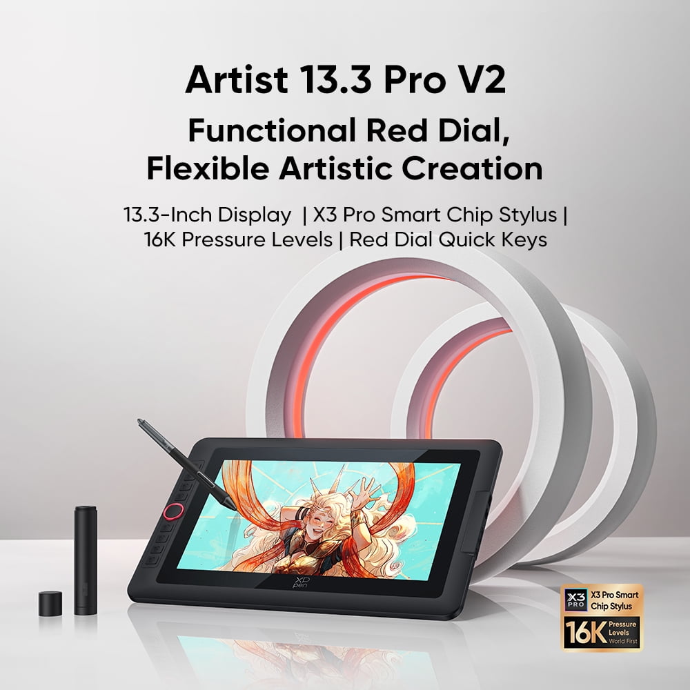 XPPen 13.3in Drawing Display with Stand for Computers, Latest Artist13 ...