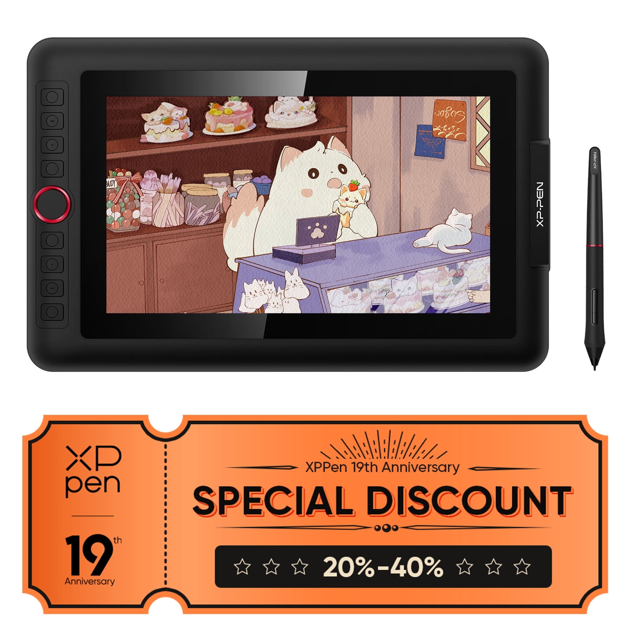 XPPen Artist Pro Series Drawing Tablet 12/13.3/15.6in Screen 1080P ...