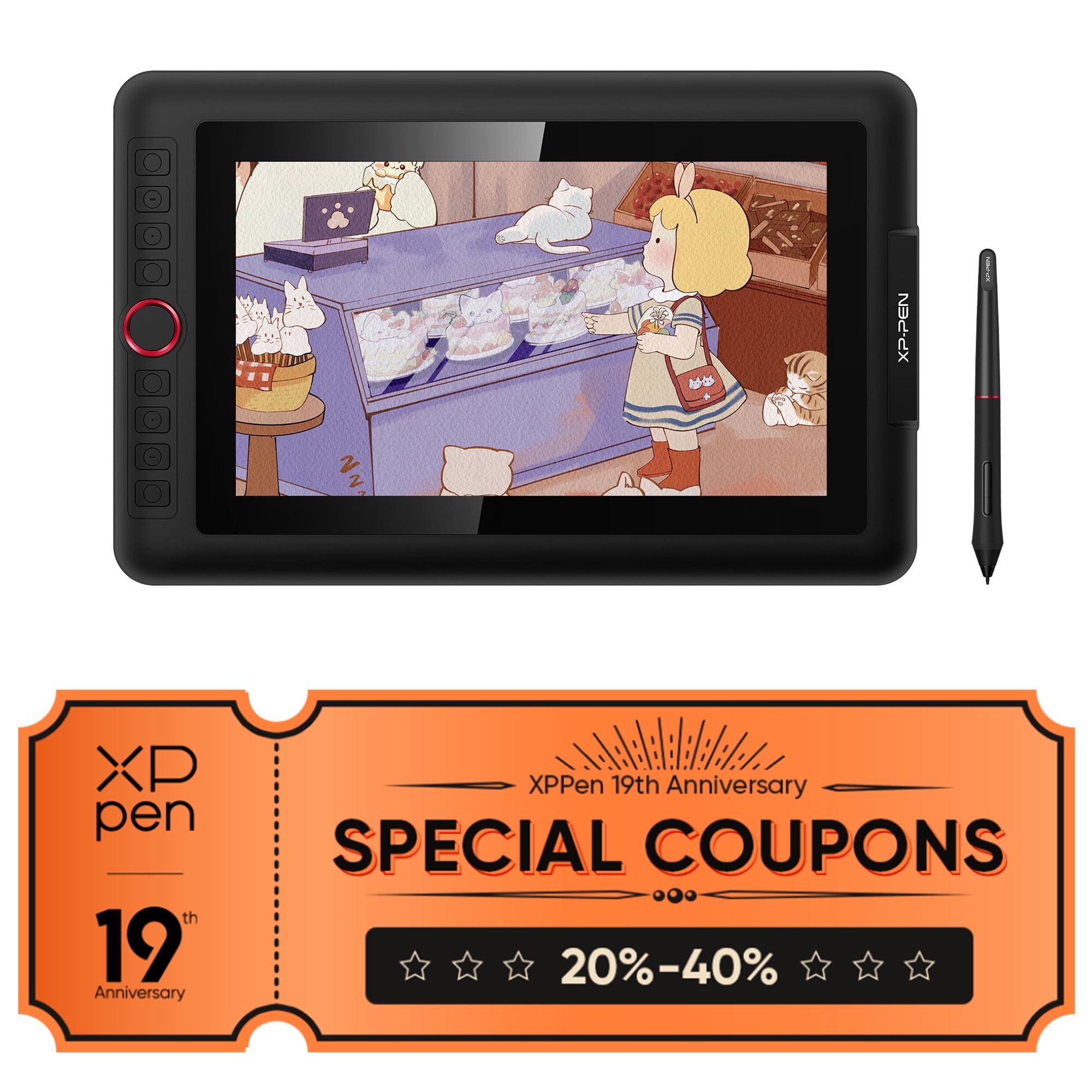 XPPen Artist Pro Series Drawing Tablet 12/13.3/15.6in Screen 1080P ...