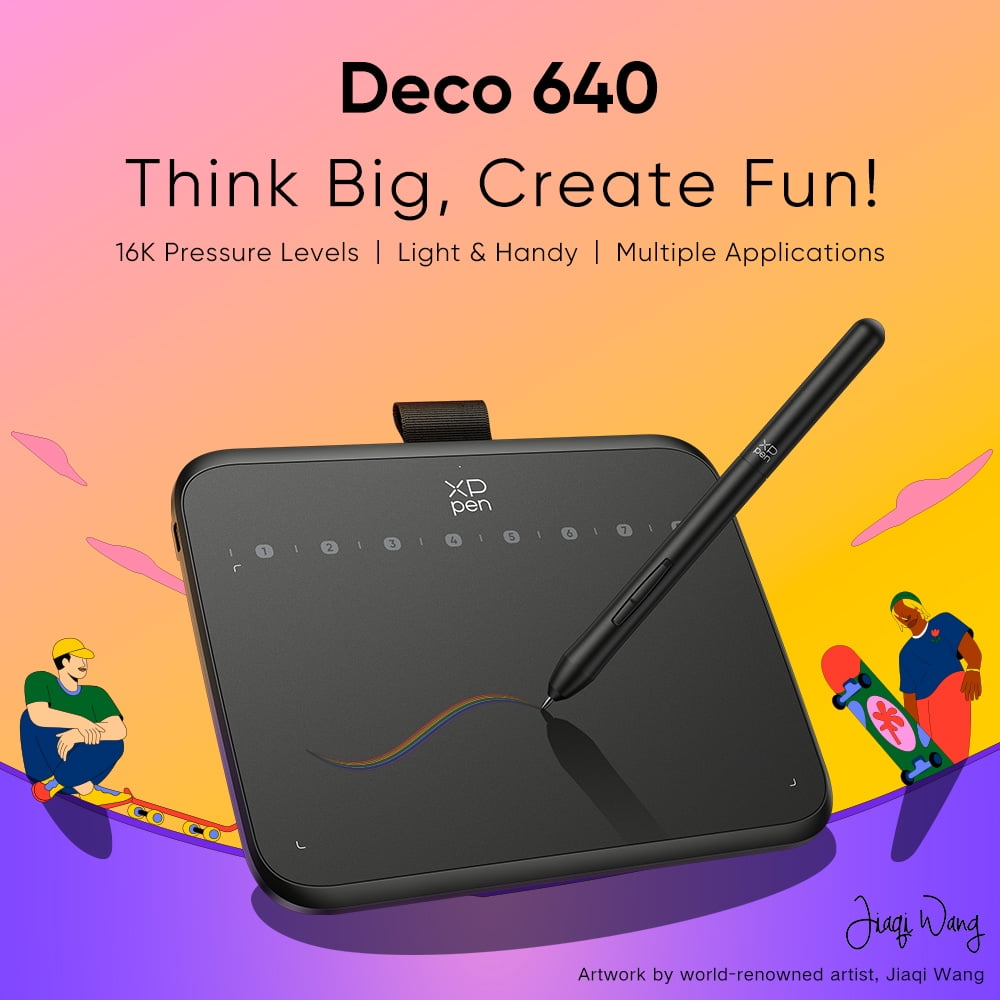 XPPen Deco 640 Drawing Tablet with 16384 Pressure Levels Sensitivity ...