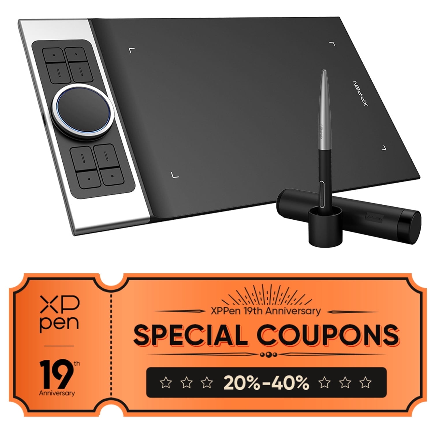 XPPen Deco Pro 11x6in Graphics Tablet 5080 LPI Digital Drawing Pad Art ...
