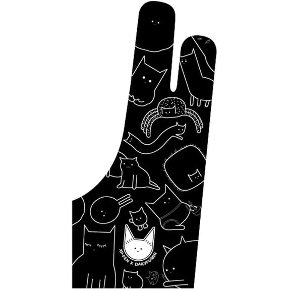 XPPen Digital Drawing Glove - Two-Finger Artist Glove with Cute Cat ...