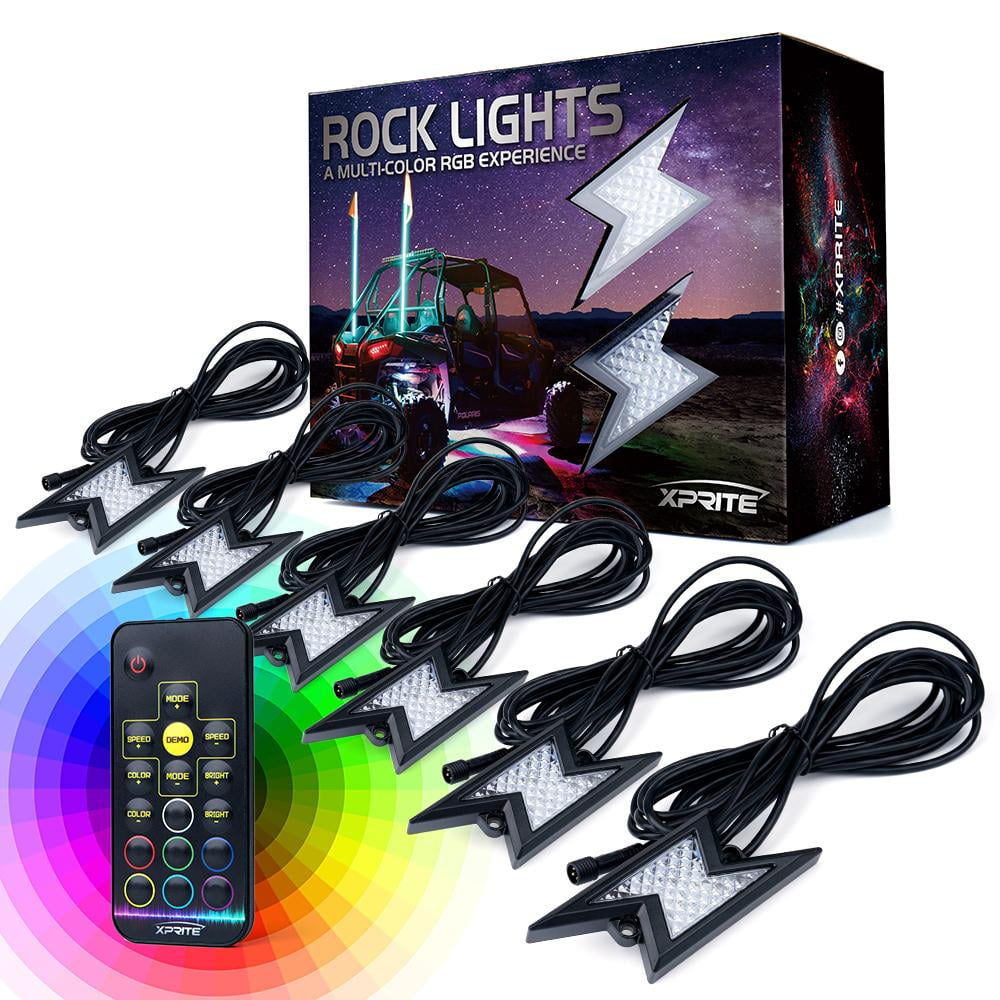 XPRITE Lightning RGB Rock Lights Exterior Decorative Lights fits JEEP ...