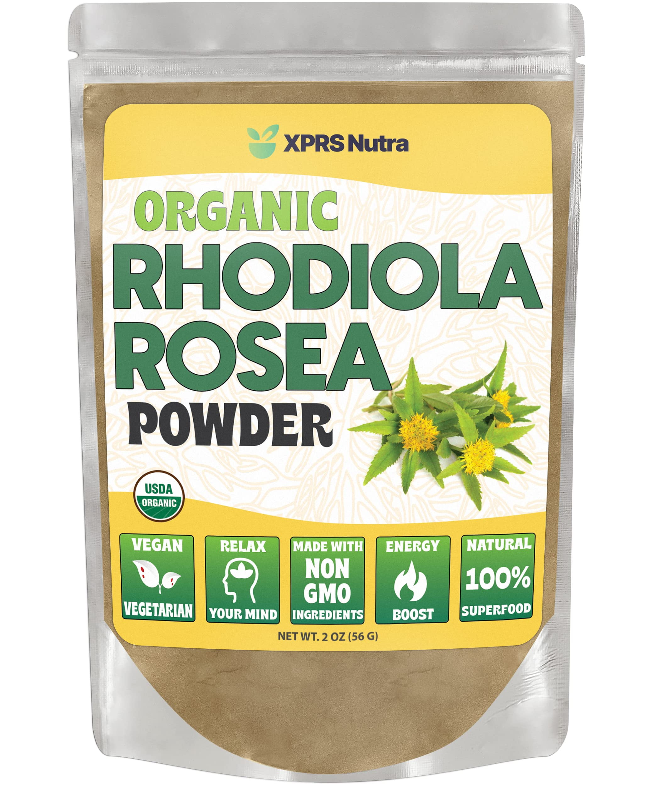 XPRS Nutra Organic Rhodiola Rosea Powder - Premium USDA Organic ...