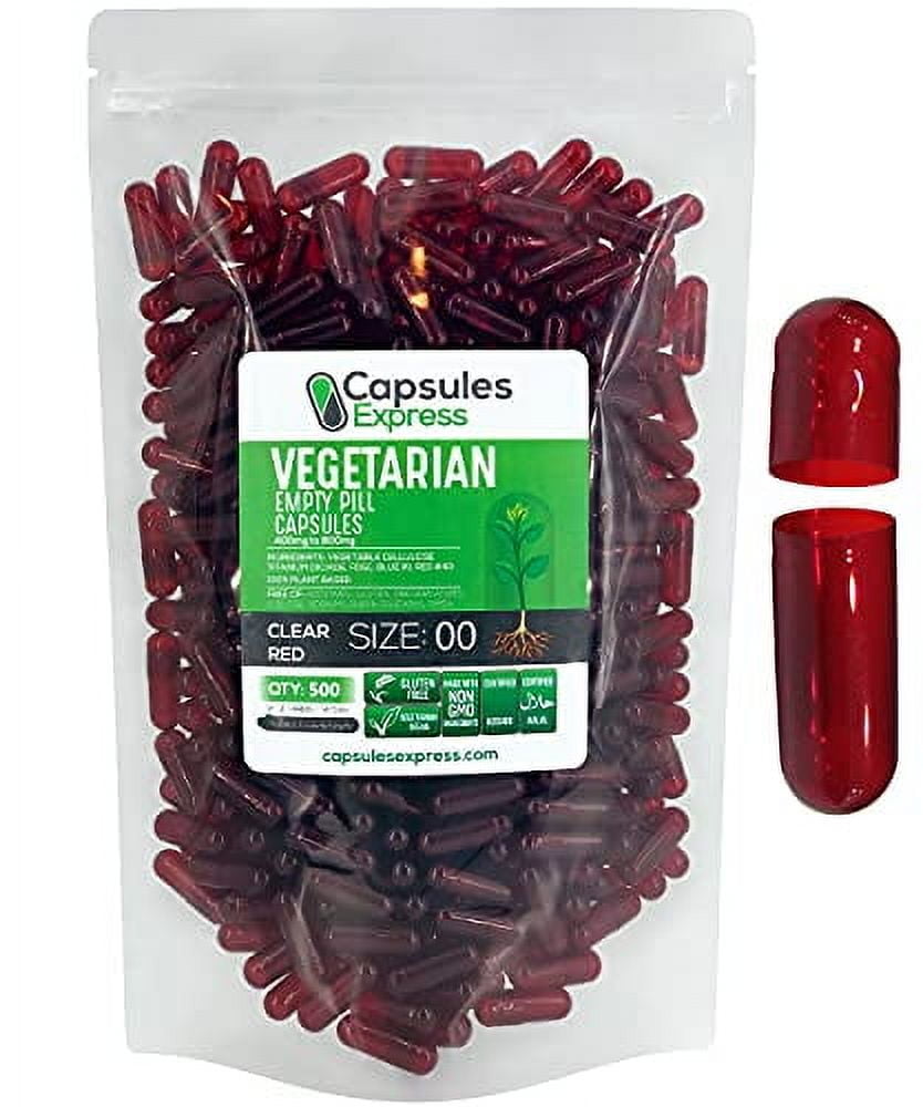 XPRS Nutra Size 00 Empty Capsules - 500 Count Empty Vegan Capsules ...