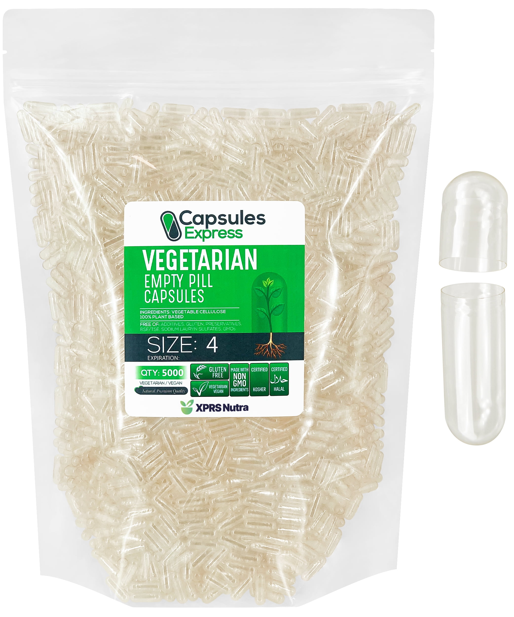 XPRS Nutra Size 4 Empty Capsules - Clear Empty Vegan Capsules ...