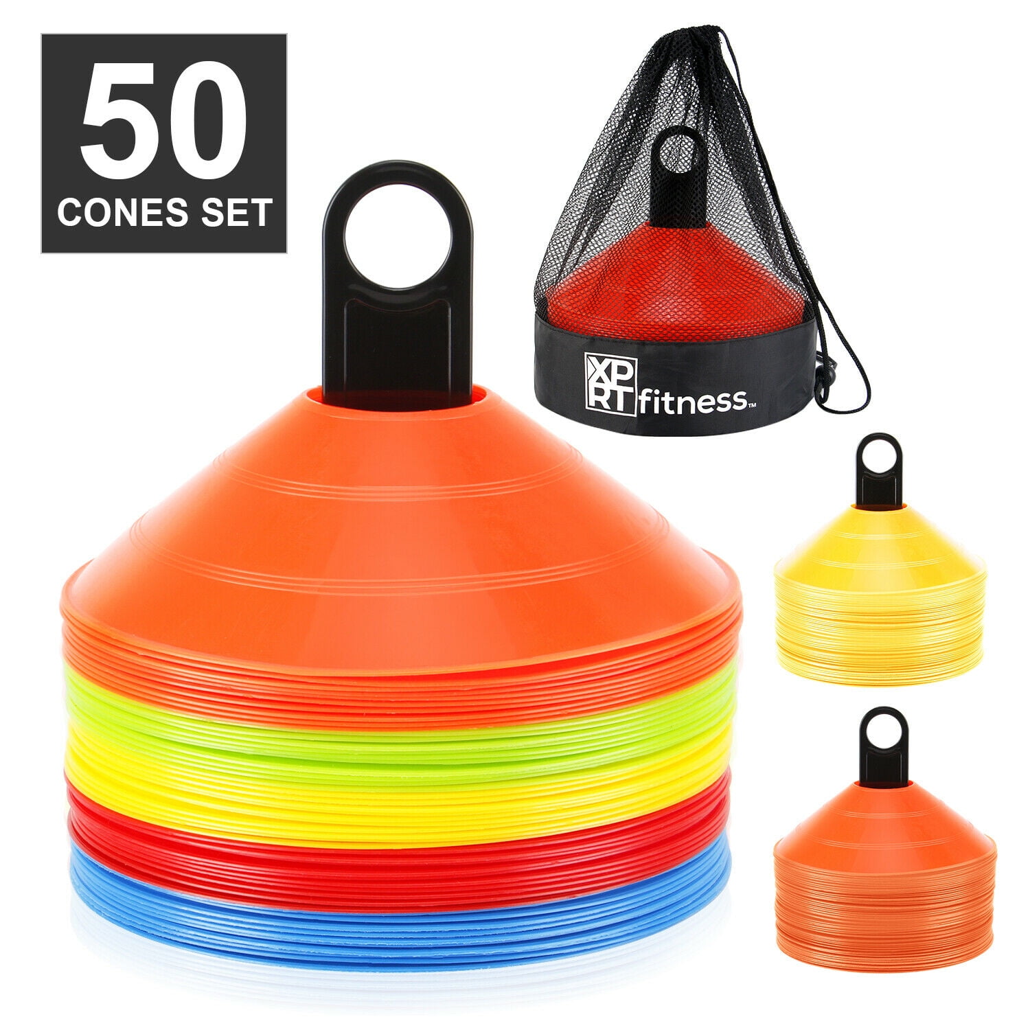 XPRT Fitness Agility Cones Set Multi Color for Gym, Playground ...
