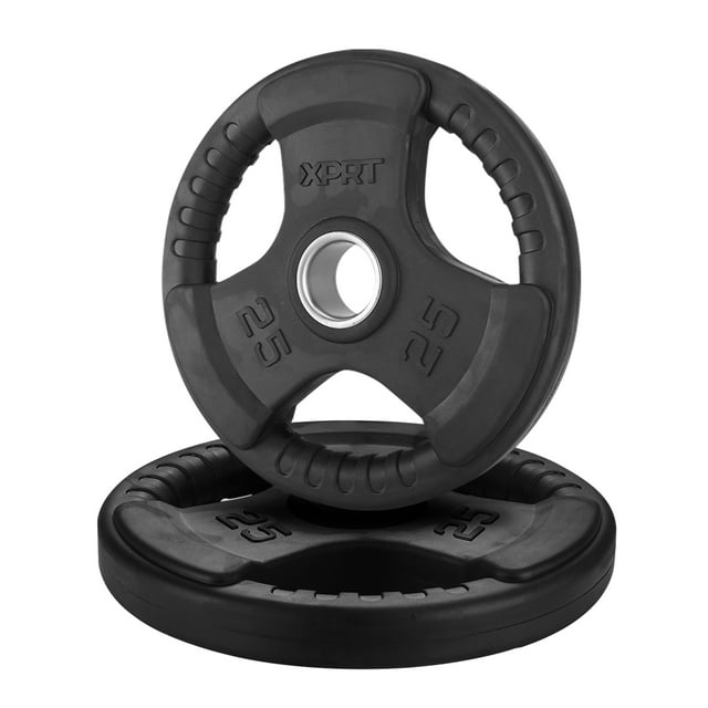 XPRT Fitness Olympic 2-Inch Grip Rubber Coated Weight Plates for ...