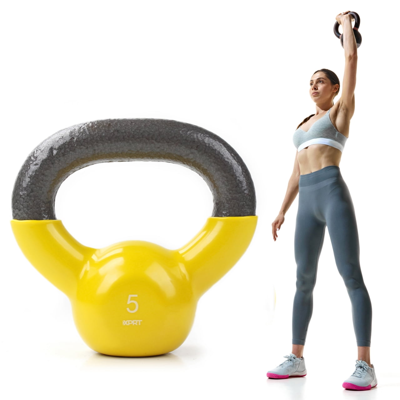 XPRT Fitness 5 lb Vinyl Kettlebell for Strength and Flexibility ...