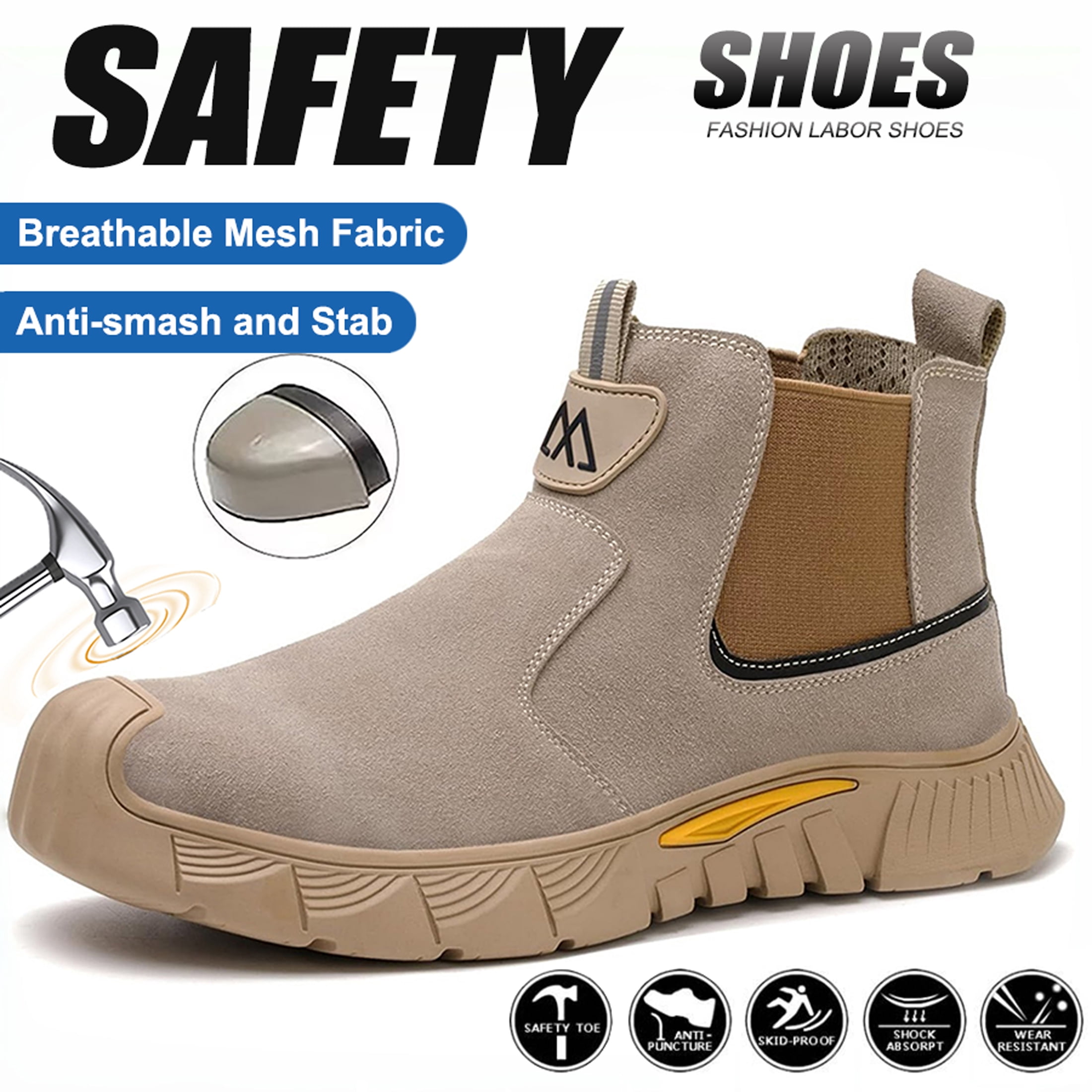 XQJ Puncture Proof Steel Toe Boots Welder Working Shoes Safety Footwear ...