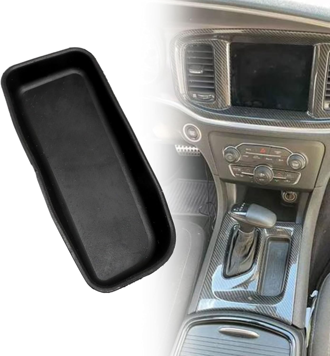 XQSMWF Center Console Shifter Bezel Storage Bin Mat Black Compatible ...