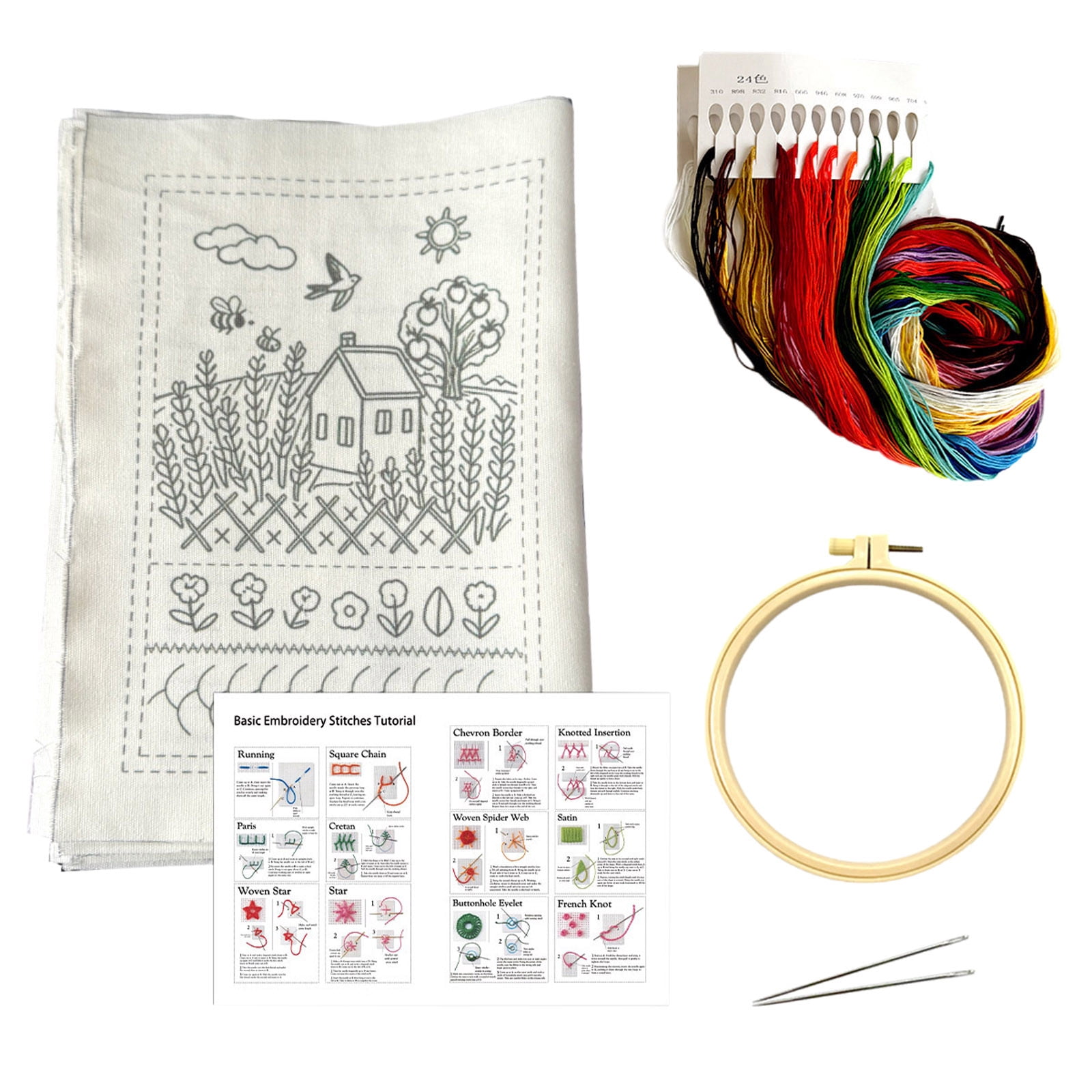 XQWJWLA 2026 New DIY Embroidery Stitch Book Kit, Portable All Scenario ...