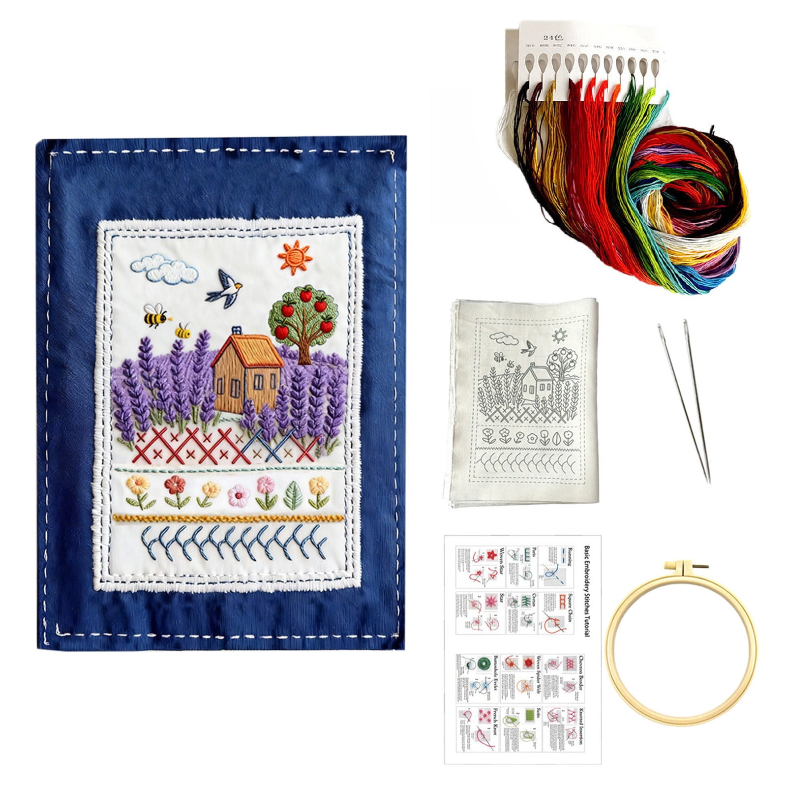 XQWJWLA 2026 New Embroidery Stitch Book Kit, Portable All Scenario ...