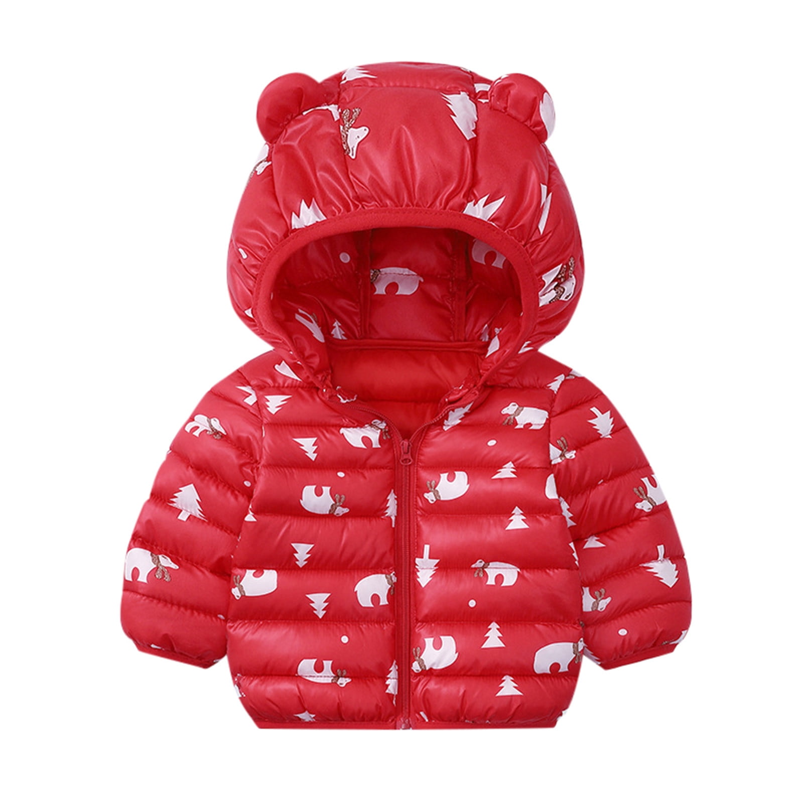XQYLOS Baby Toddler Puffer Down Jacket with 𝖡ear Hoods Winter Coats Warm Outerwear for Baby ...