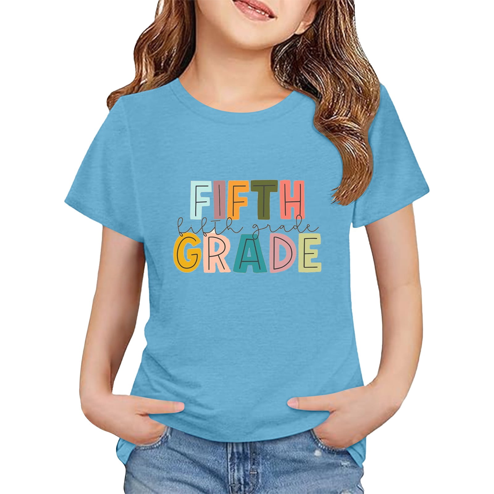 XQYLOS Boys Girls Start of School Season Tops, 𝑪artoon Letters Print ...