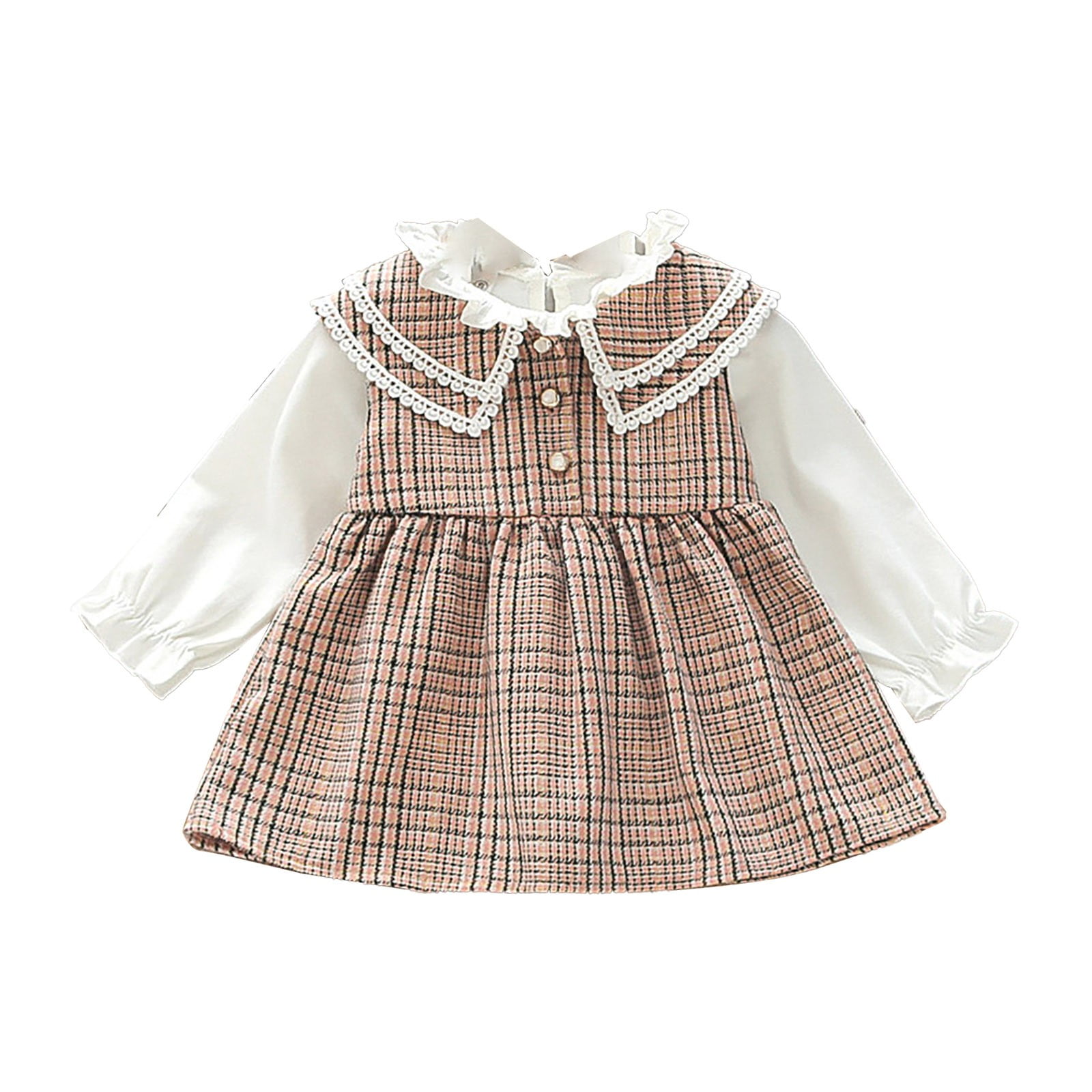 XQYLOS Clearence Girls’ 2-Piece Tweed Dress Set with Waistcoat - Korean ...