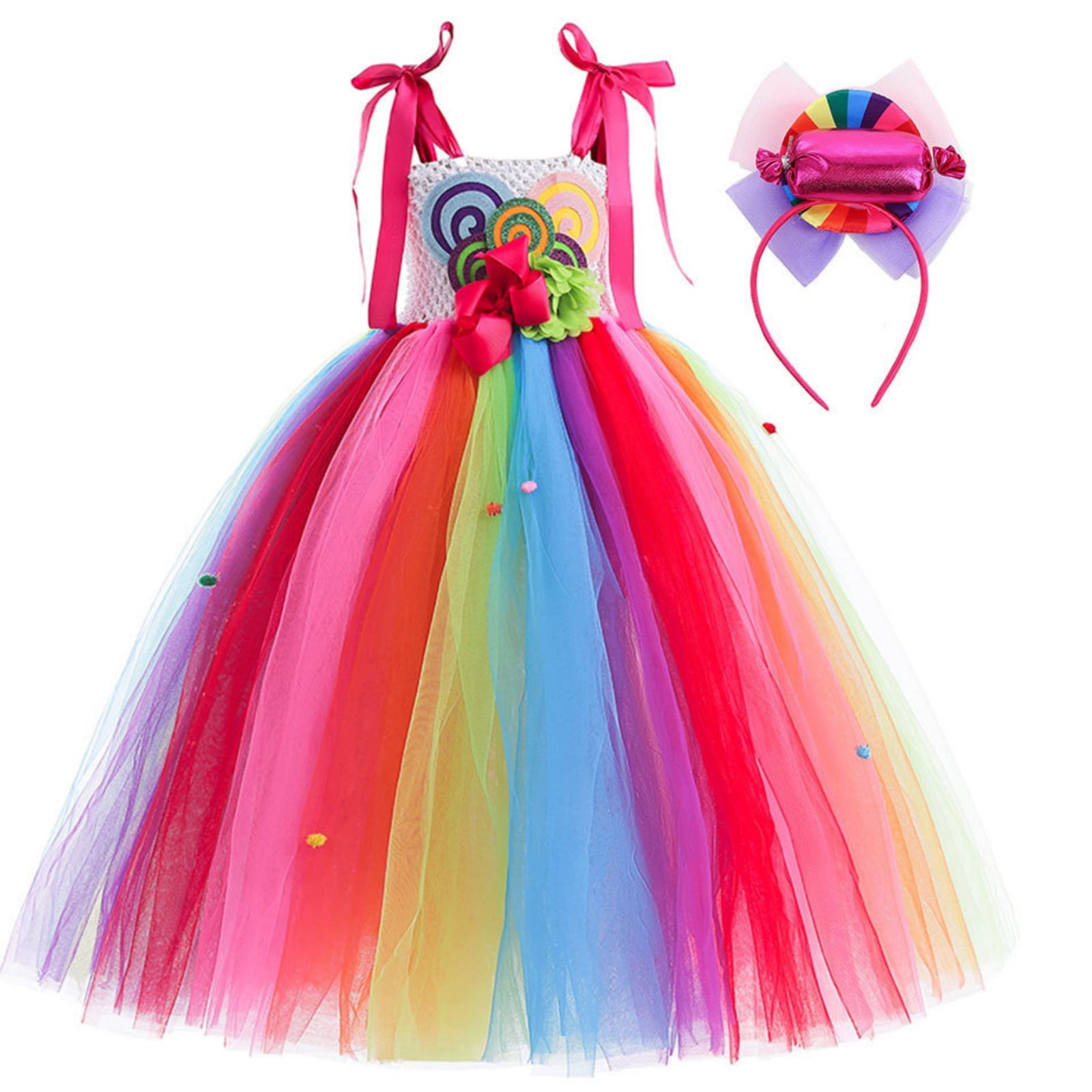 XQYLOS Clearence Sweet Theme Tulle Dress - Colorful Mesh Party Dress ...