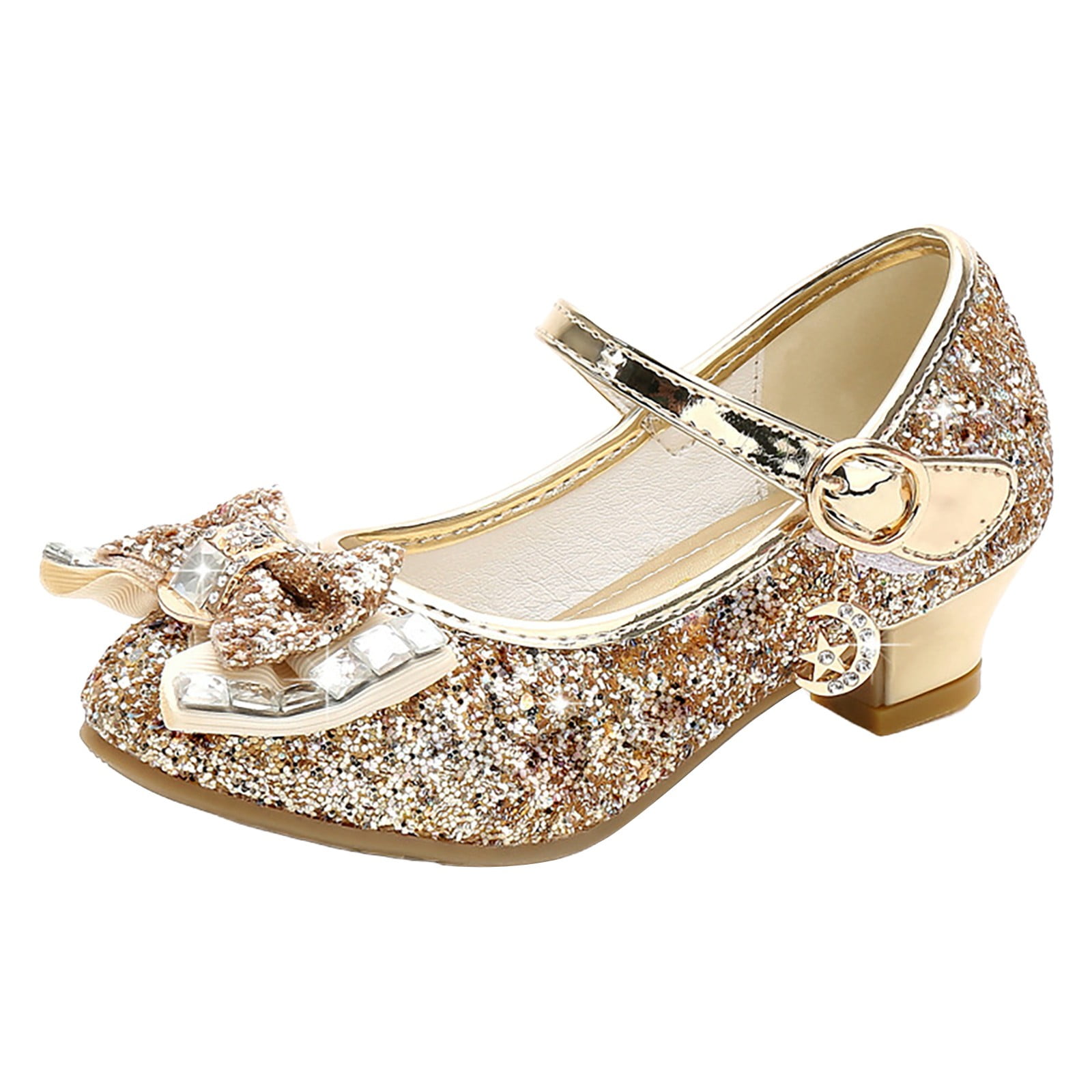 XQYLOS Flower Girl Heeled Mary Jane Shoes, Princess Party Footwear with ...