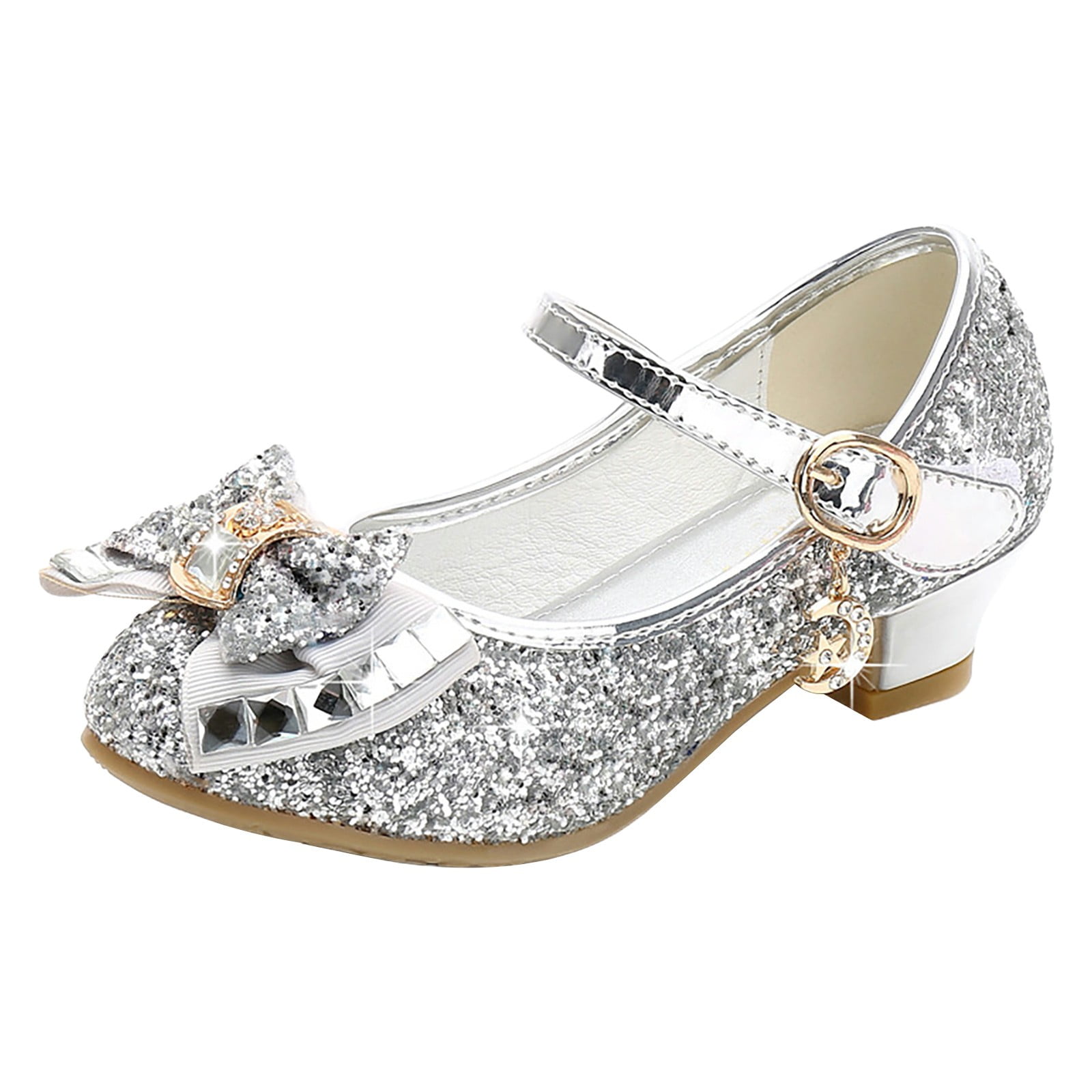 XQYLOS Flower Girl Heeled Mary Jane Shoes, Princess Party Footwear with ...