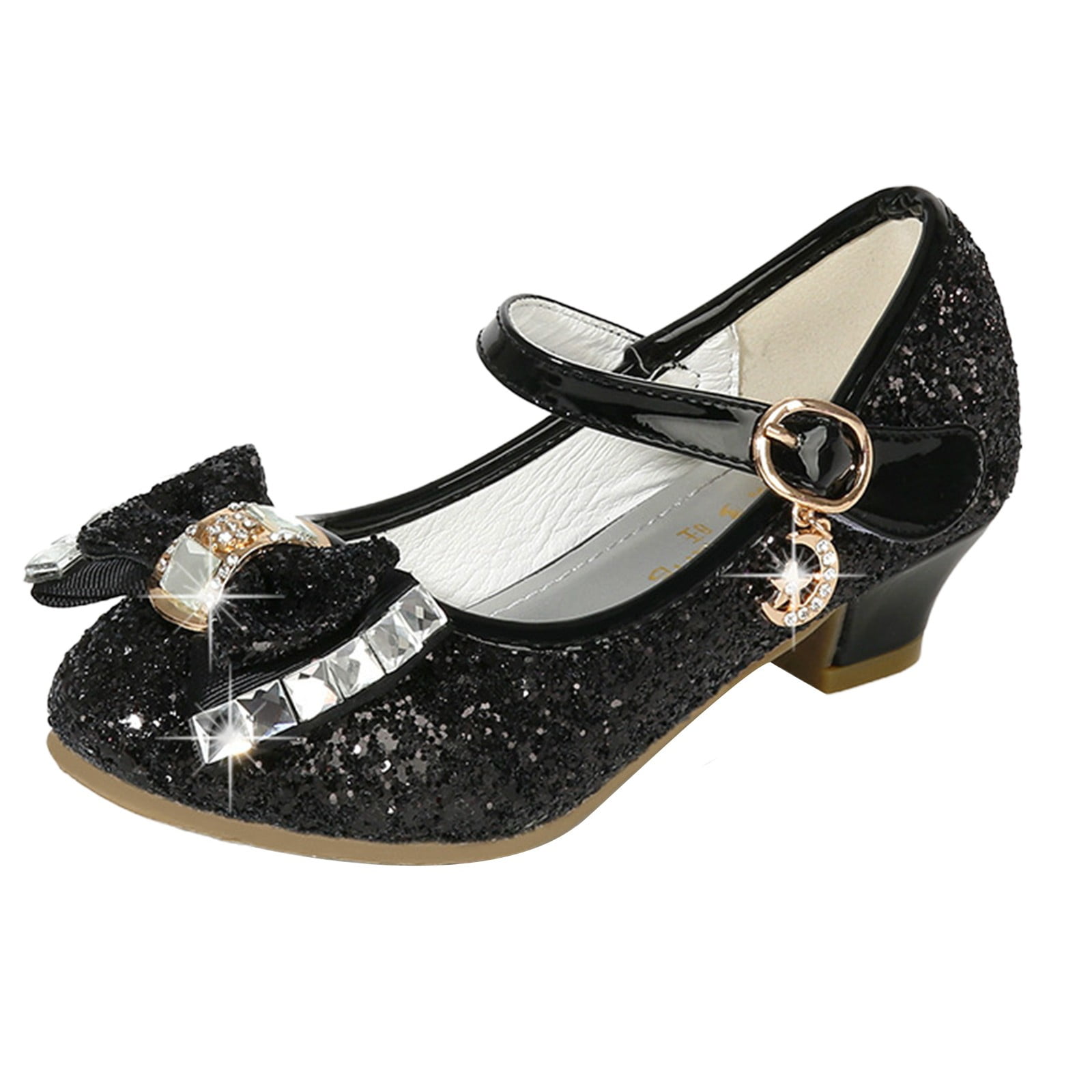 XQYLOS Flower Girl Heeled Mary Jane Shoes, Princess Party Footwear with ...