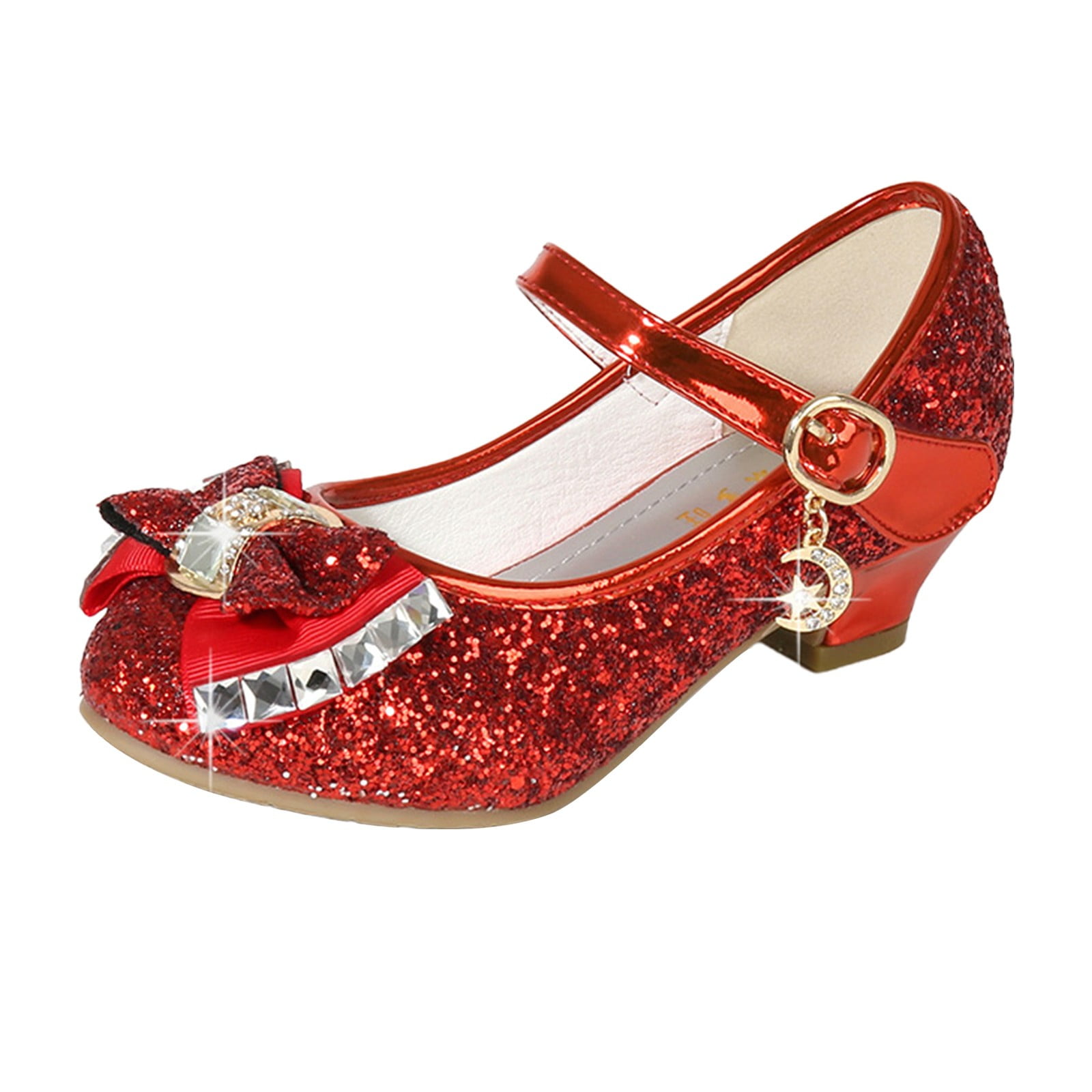 XQYLOS Flower Girl Heeled Mary Jane Shoes, Princess Party Footwear with ...