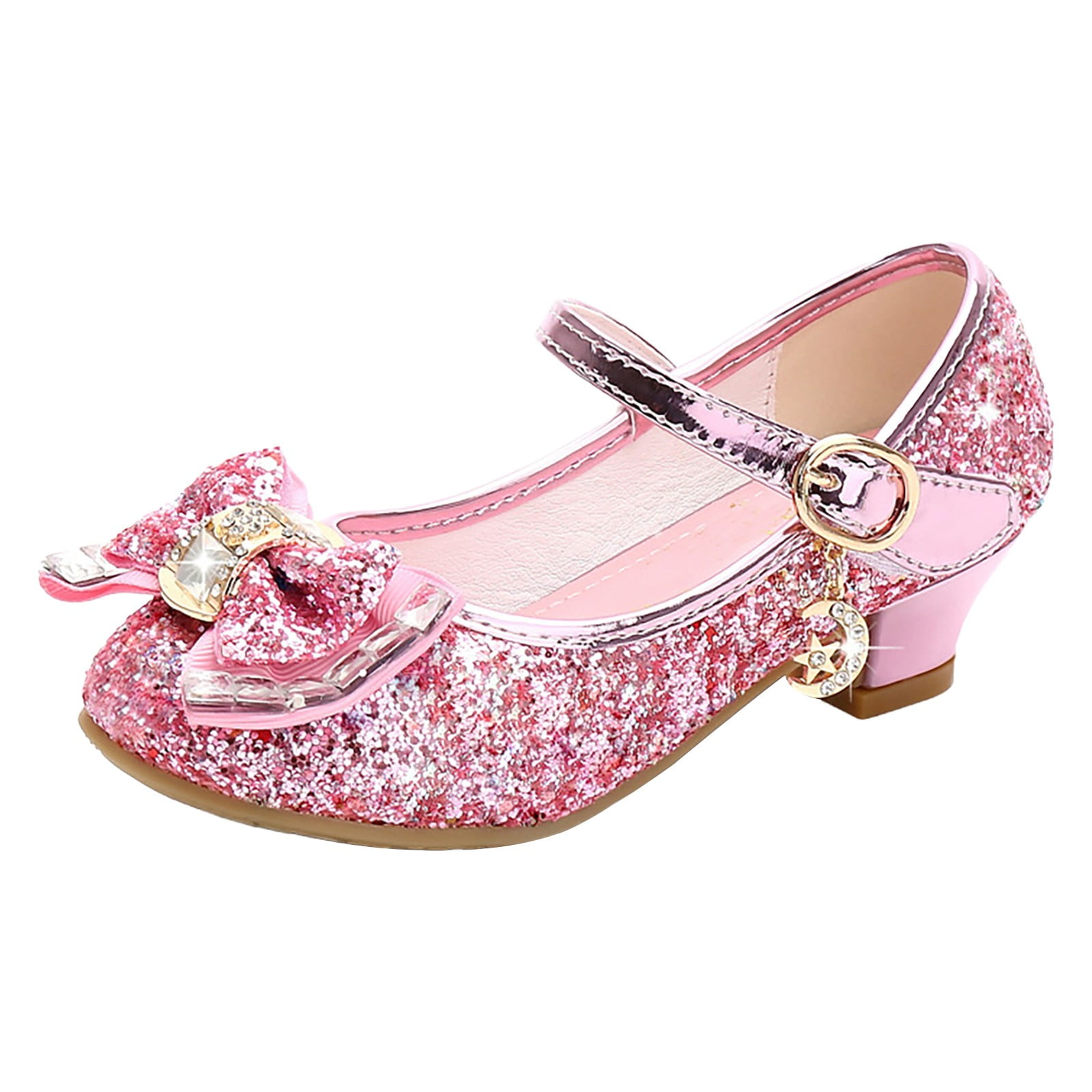 XQYLOS Flower Girl Heeled Mary Jane Shoes, Princess Party Footwear with ...
