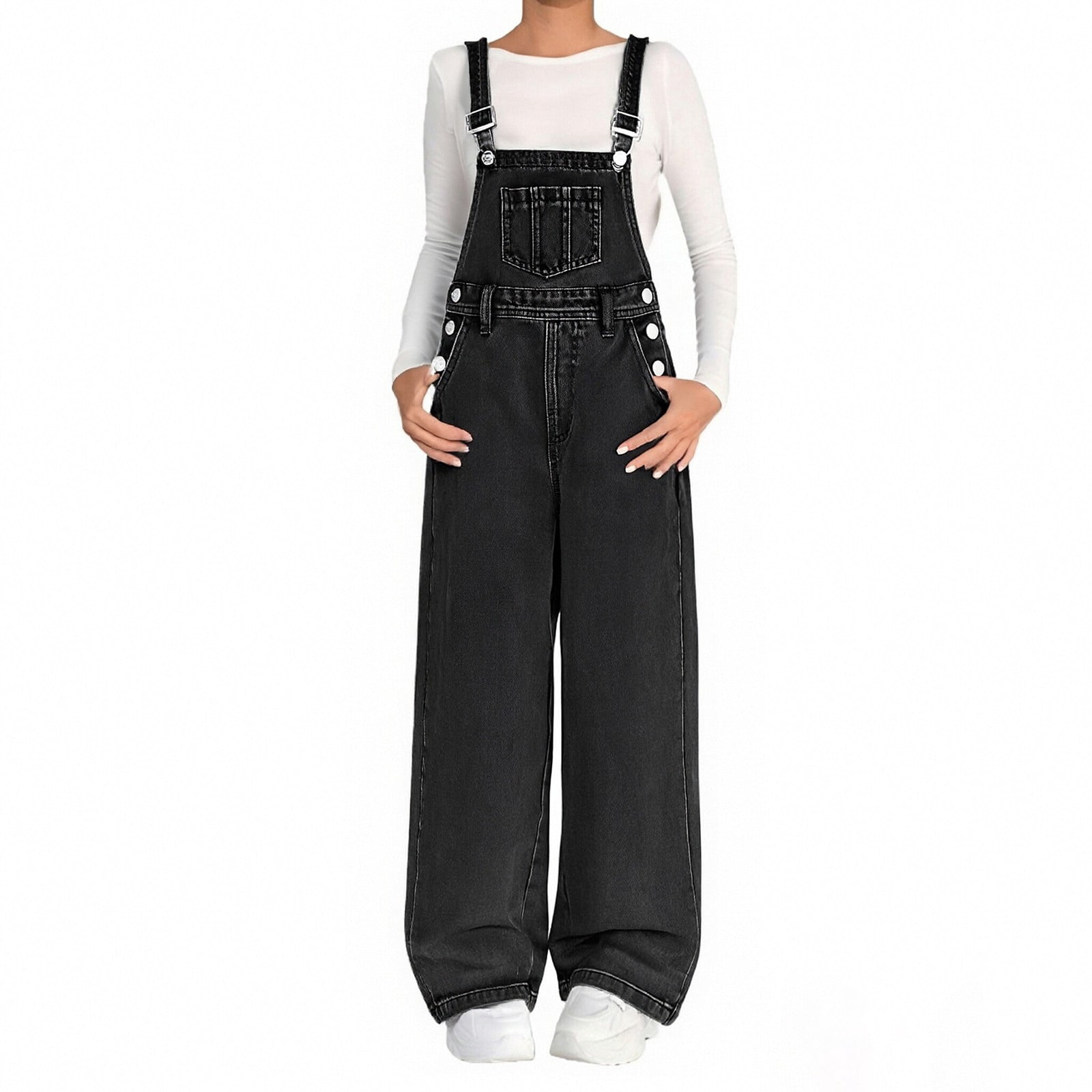 XQYLOS Girls Bib Denim Overalls Girls Wide Leg Jumpsuit Girls Denim ...