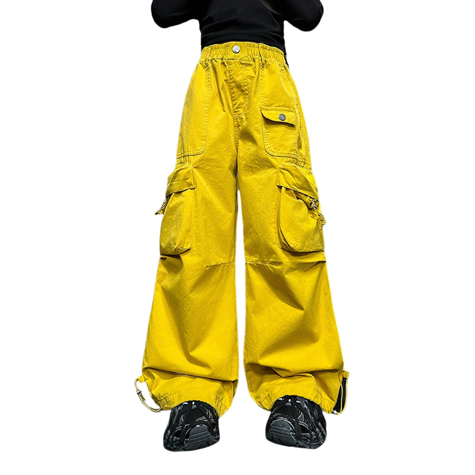 XQYLOS Girls Fashion Causal Y2K Cargo Pants with Multiple Pockets ...