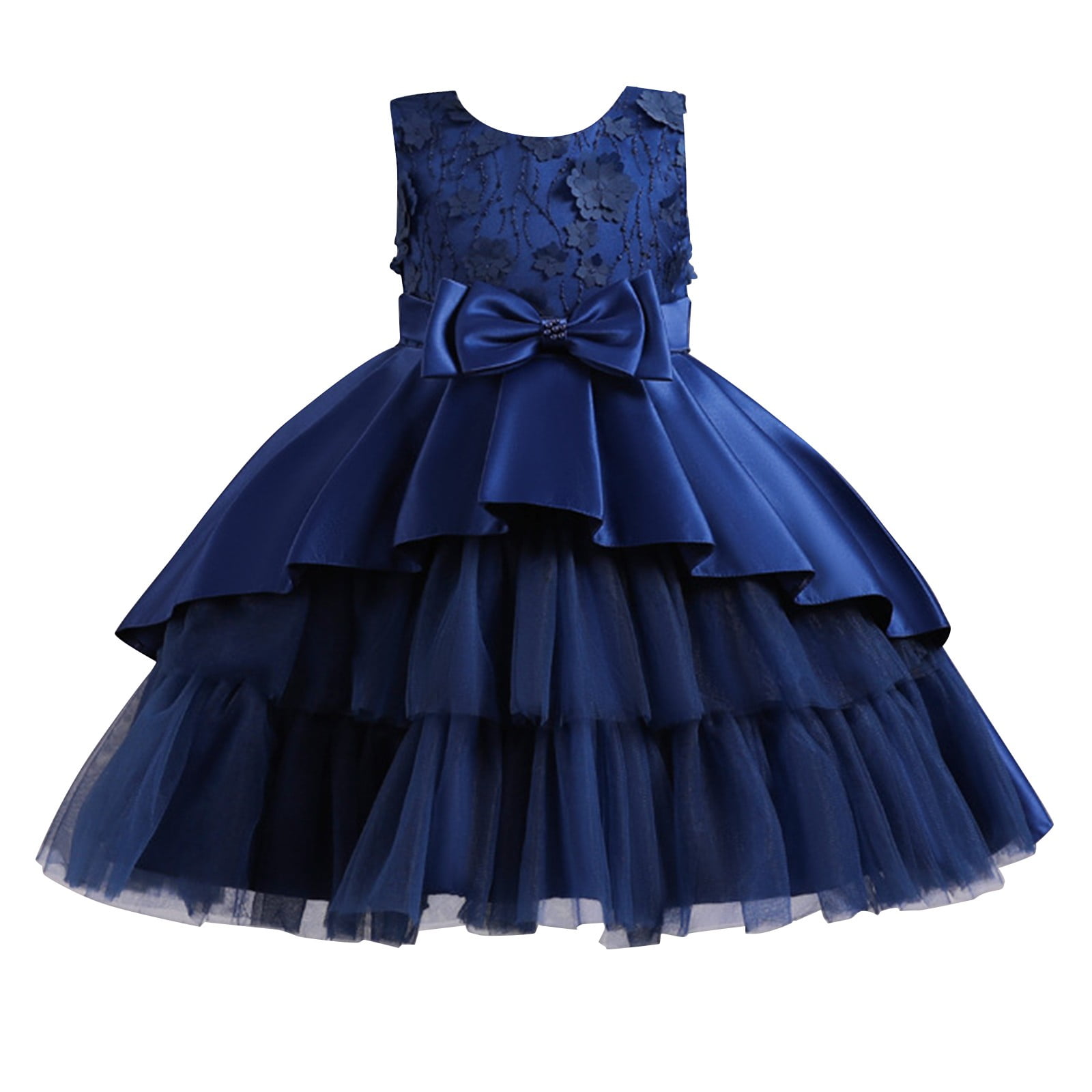 XQYLOS Girls Formal Evening Dress Satin Tutu Skirt with Sequin Details ...