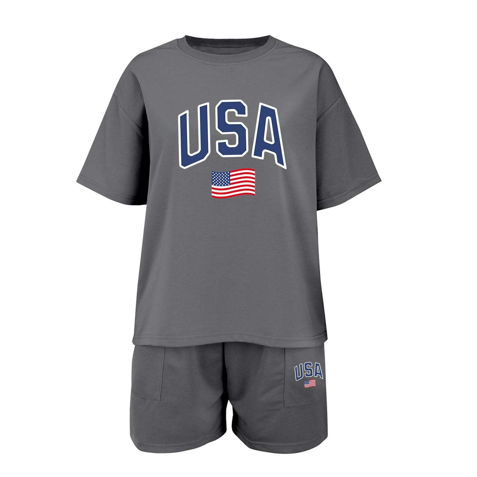 XQYLOS Girls Independence Day Patriotic Clothing Set USA 2 Piece Summer ...