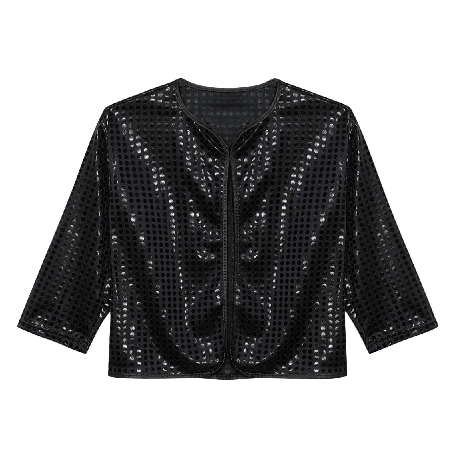 XQYLOS Girls Sequined Jacket Glitter Sequin Outerwear Performance ...