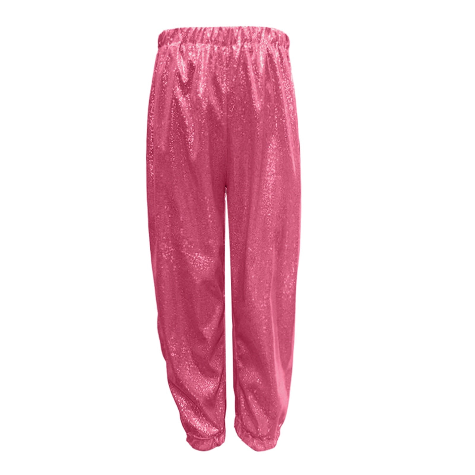 XQYLOS Girls Sequins Sweatpants Sparkle Dance Joggers with Ribbed Cuffs ...
