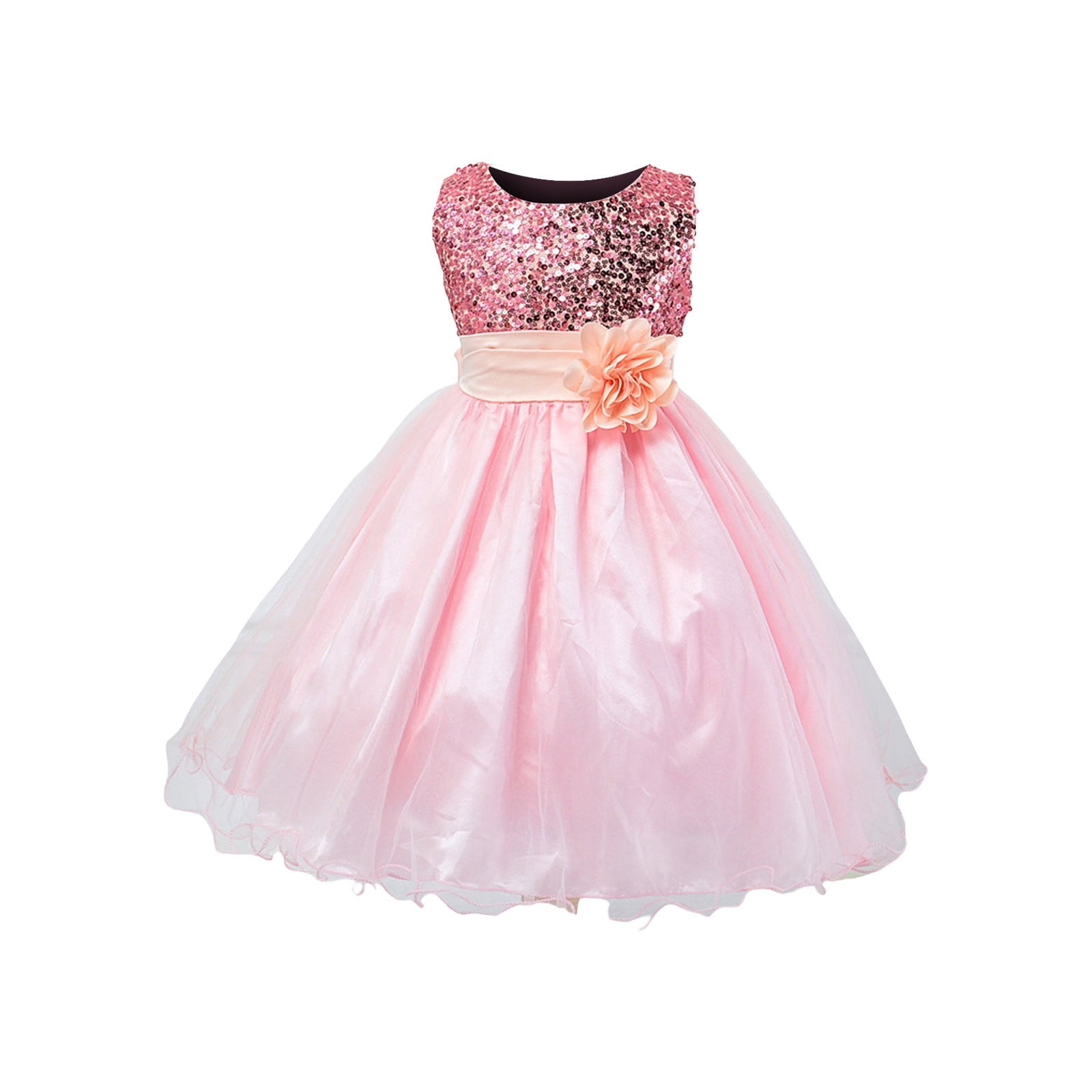 XQYLOS Girls Sparkly Sequin Princess Dress Glitter Tulle Party Gown ...