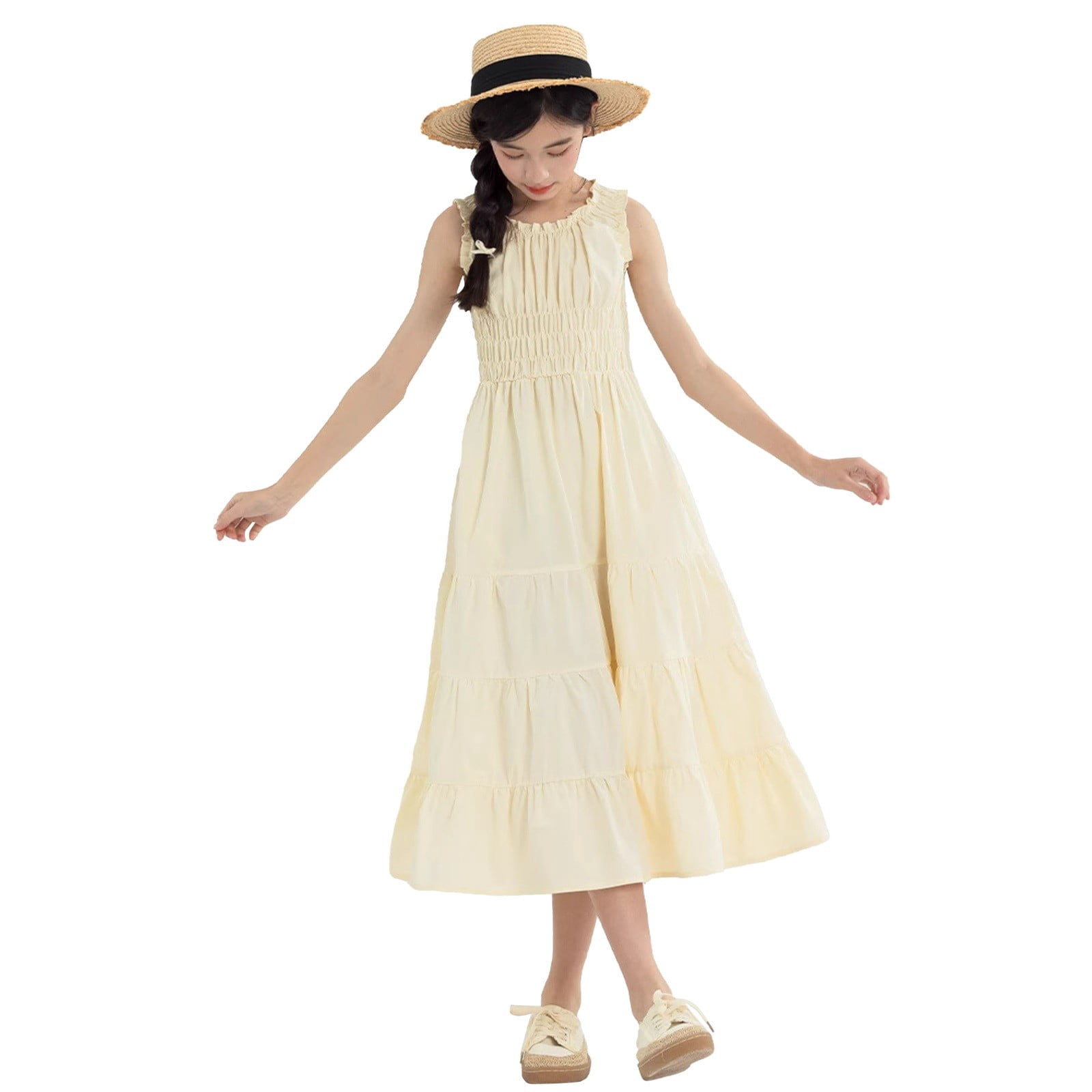 XQYLOS Junior Girls Bridesmaid Dresses Teen Girls Long Tiere𝖽 Ruffl𝖾 ...