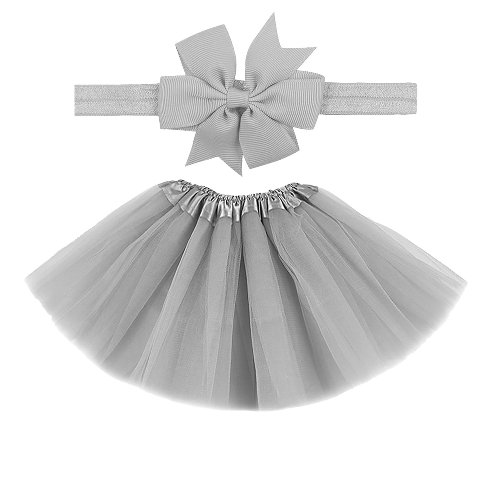 XQYLOS Princess Tutu Skirt 3-Layer Tulle Ballet Skirt Set with Hairband ...