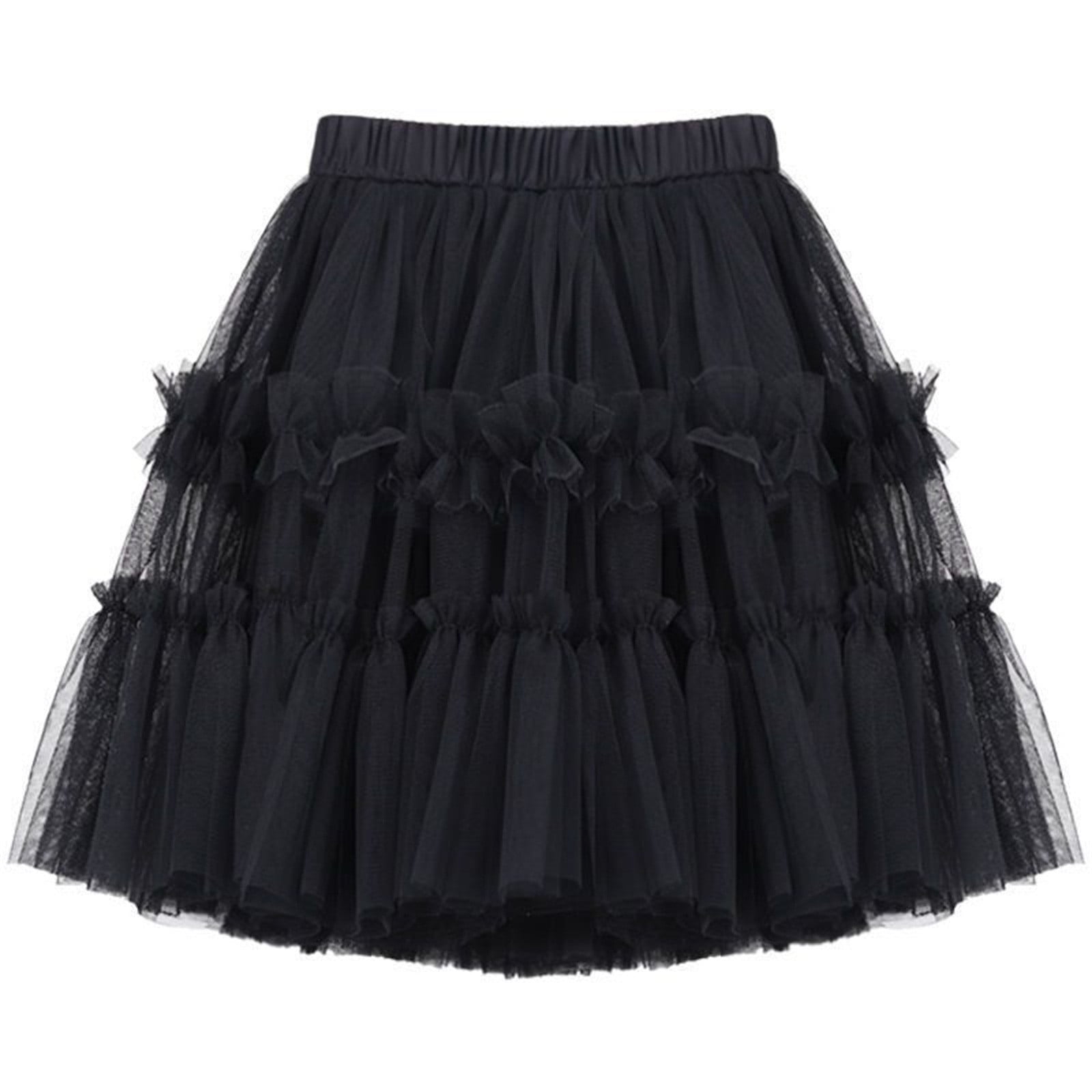 XQYLOS Ruffled Tulle Princess Skirt - Double-Layer Solid Color Ballet ...