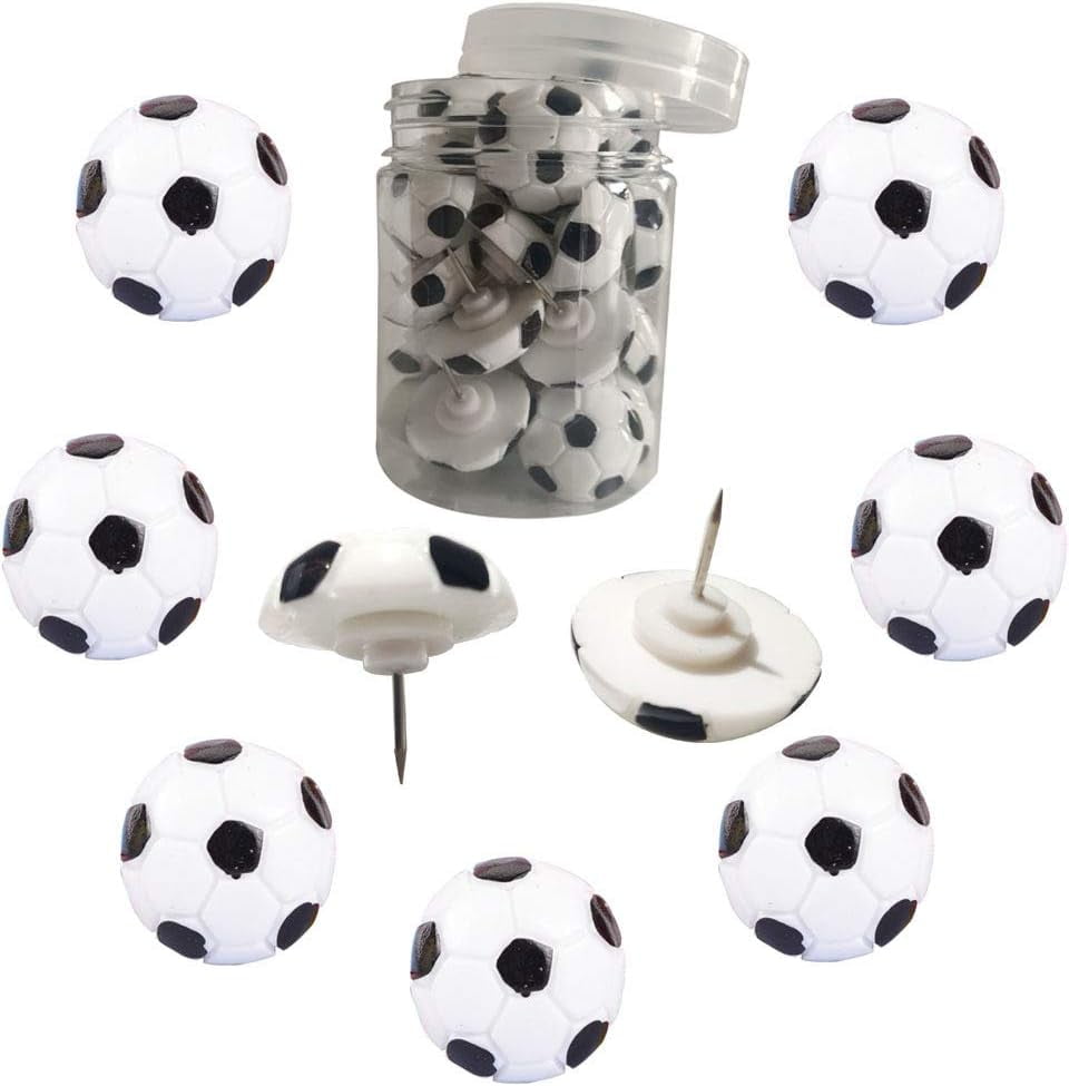 XQingmei Football Push Pins 25 Pieces Ball Push Pins Drawing Pins ...