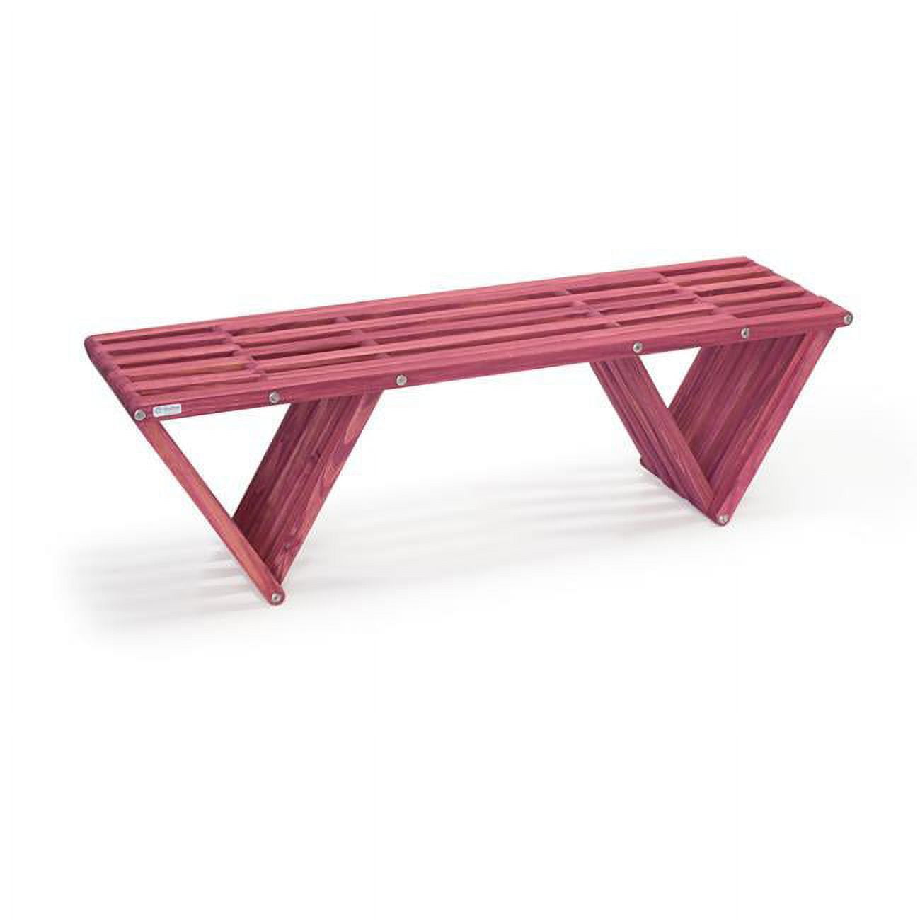 XQuare 54 x 15 x 17 in. Wooden Backless Bench - Two Seat, Gooseberry ...